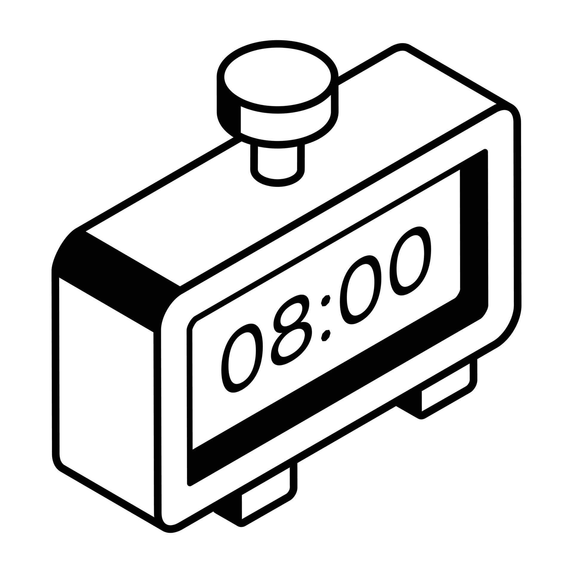 A customizable line isometric icon of digital timer 13010083 Vector Art ...