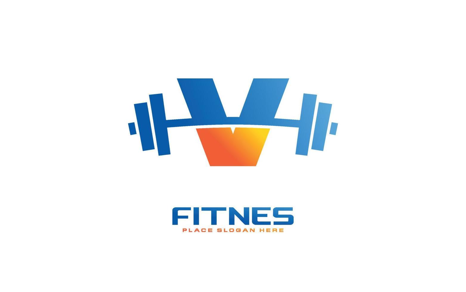 v logo gym vector para empresa de identidad. ilustración de vector de plantilla de fitness de ...