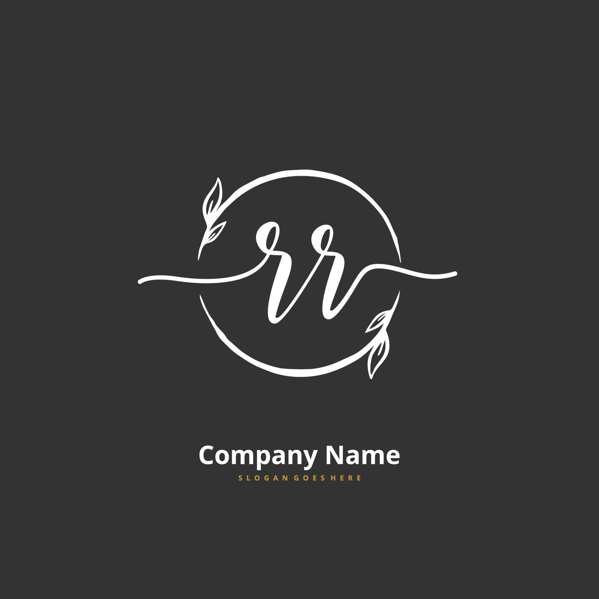 RR Initial handwriting and signature logo design with circle. Beautiful design handwritten logo ...