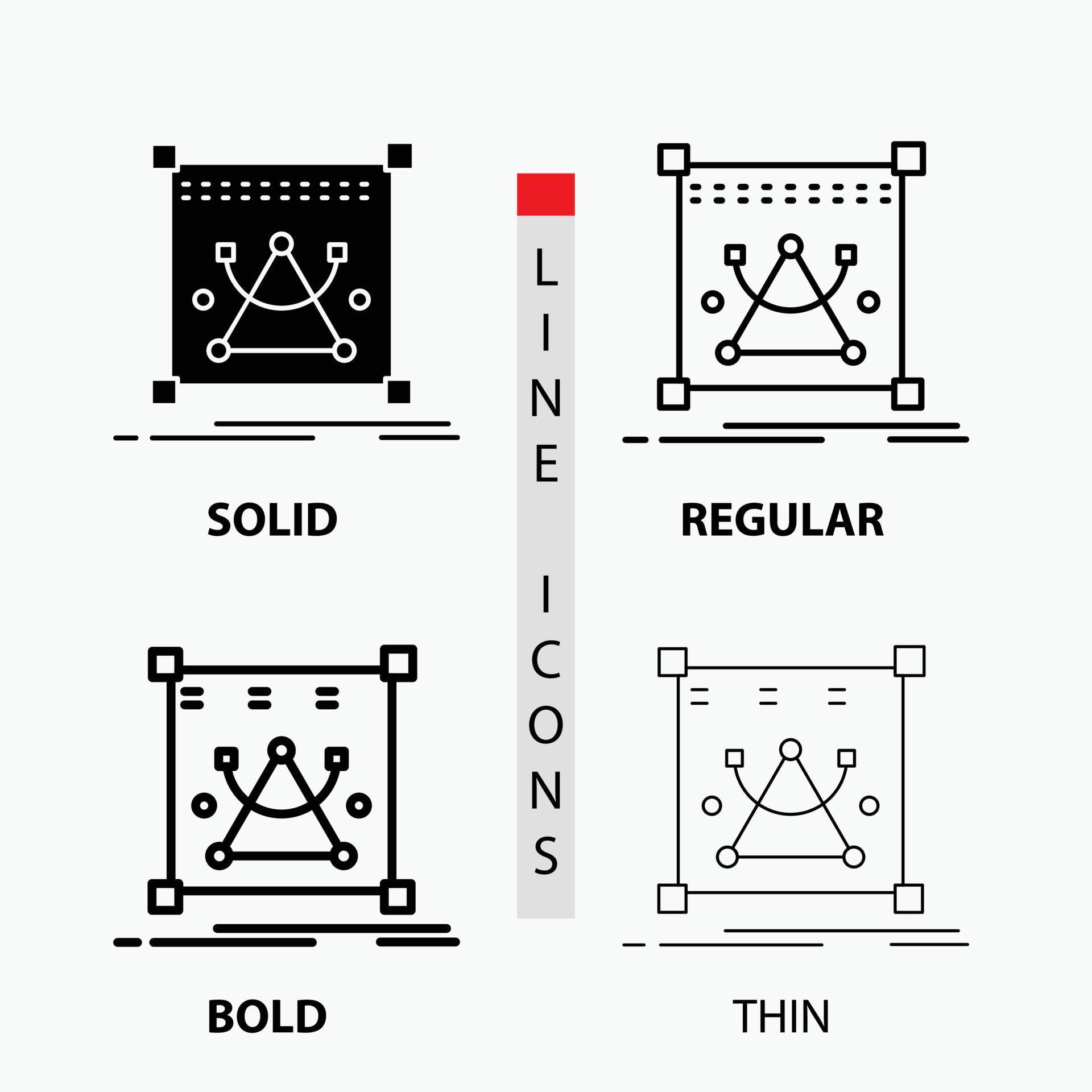 3d. edit. editing. object. resize Icon in Thin. Regular. Bold Line and Glyph Style. Vector ...
