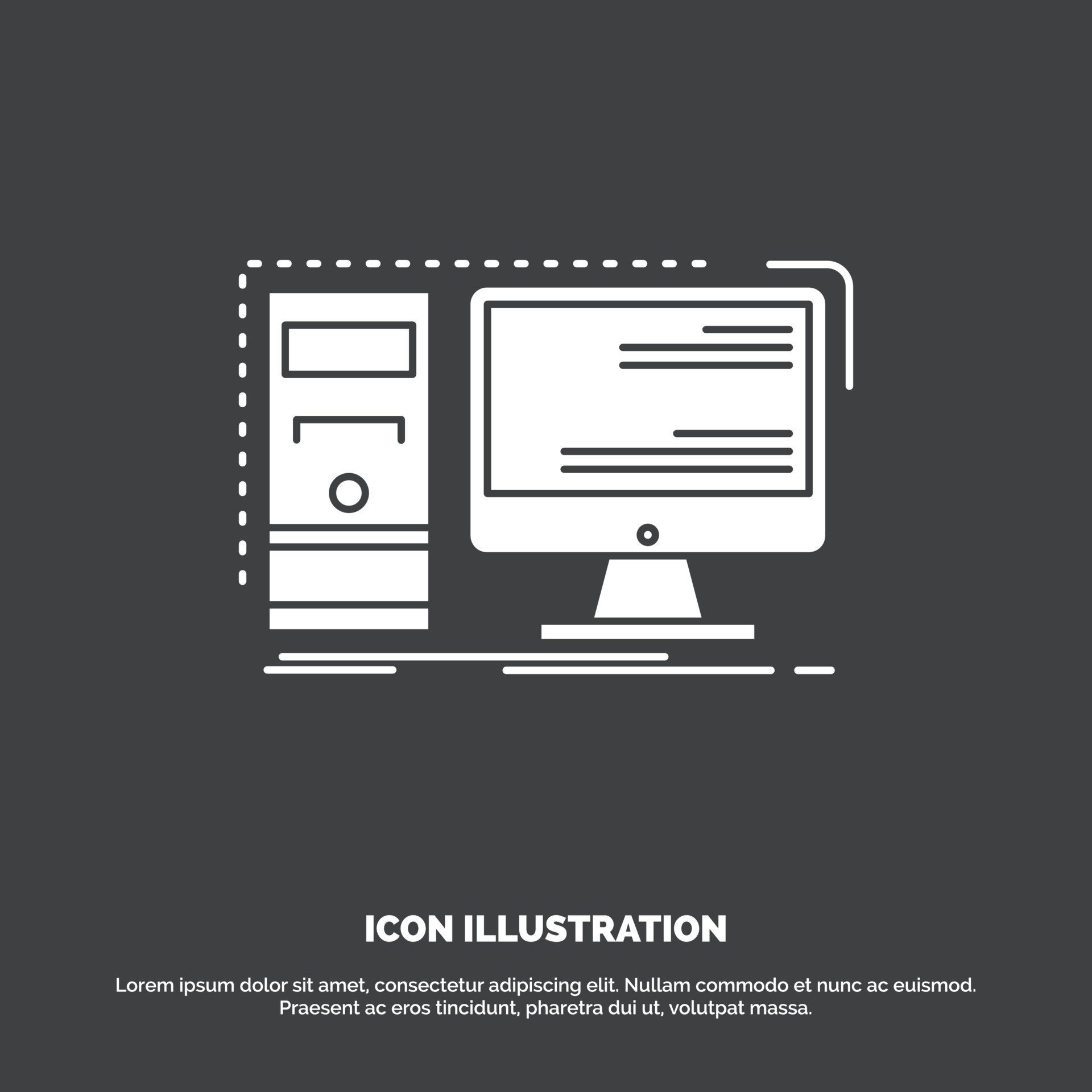 Computer Desktop Hardware Workstation System Icon Glyph Vector Symbol For Ui And Ux