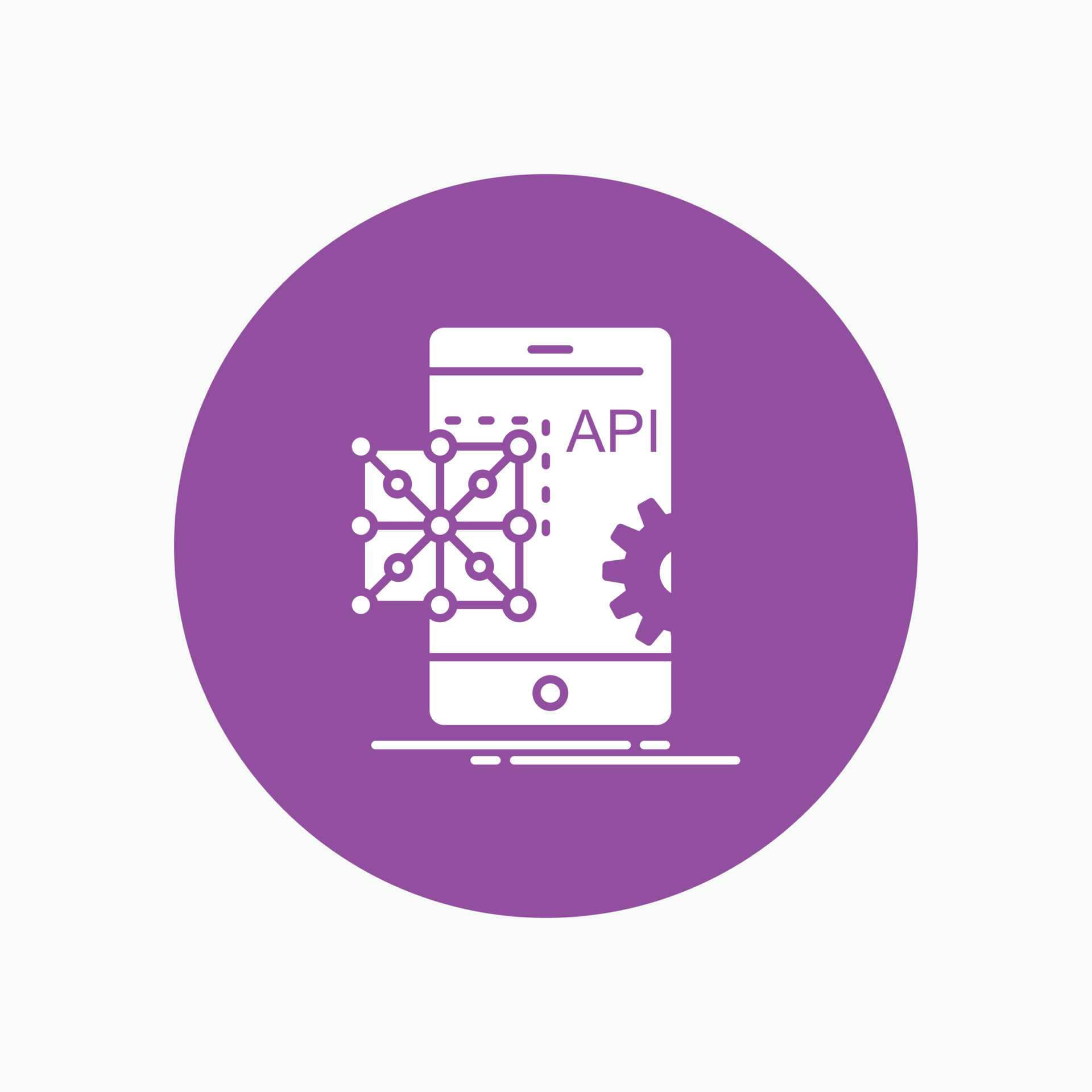 Api Application Coding Development Mobile White Glyph Icon In