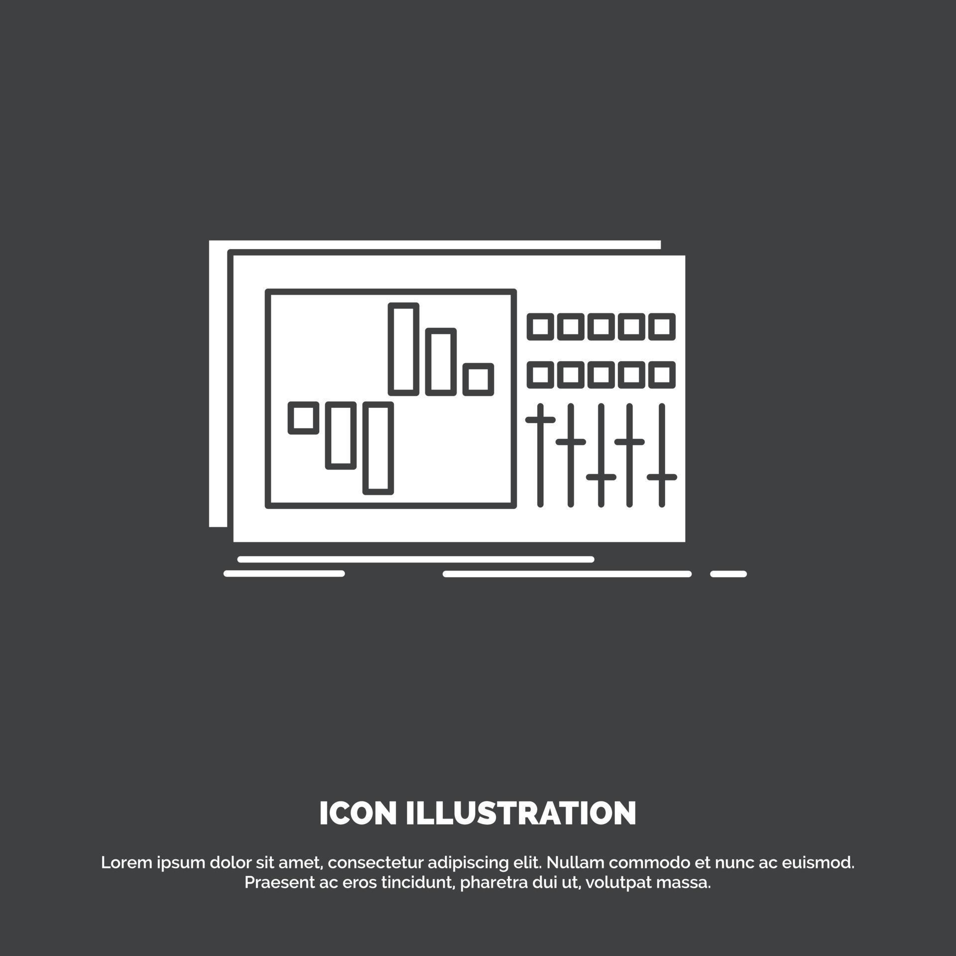 control. equalizer. equalization. sound. studio Icon. glyph vector symbol for UI and UX. website ...