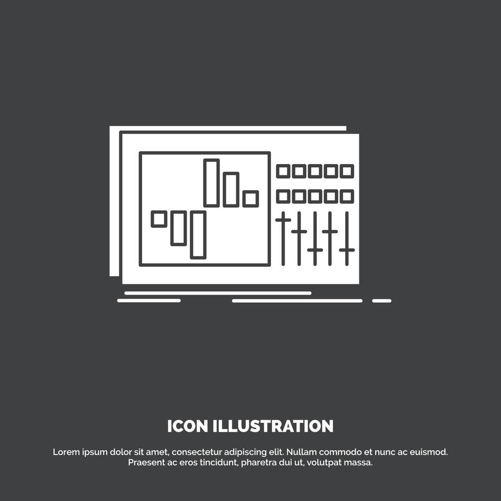 control. equalizer. equalization. sound. studio Icon. glyph vector symbol for UI and UX. website ...