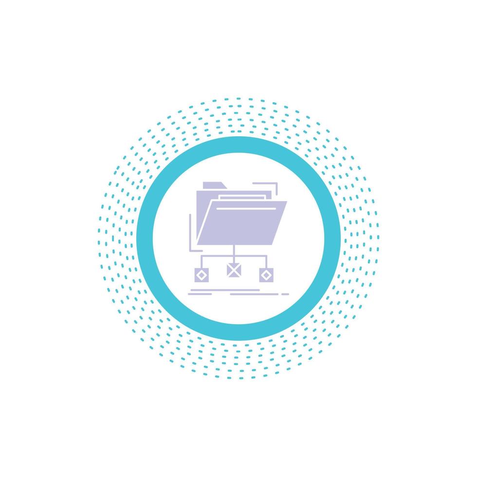 Backup Data Files Folder Network Glyph Icon Vector Isolated