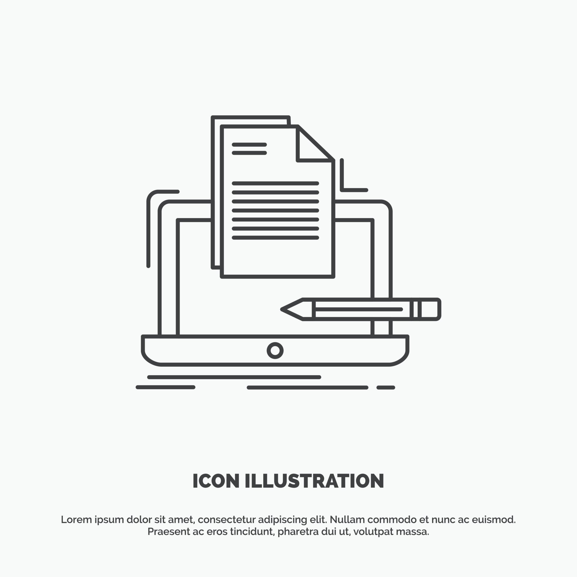 Coder Coding Computer List Paper Icon Line Vector Gray Symbol For Ui And Ux Website Or