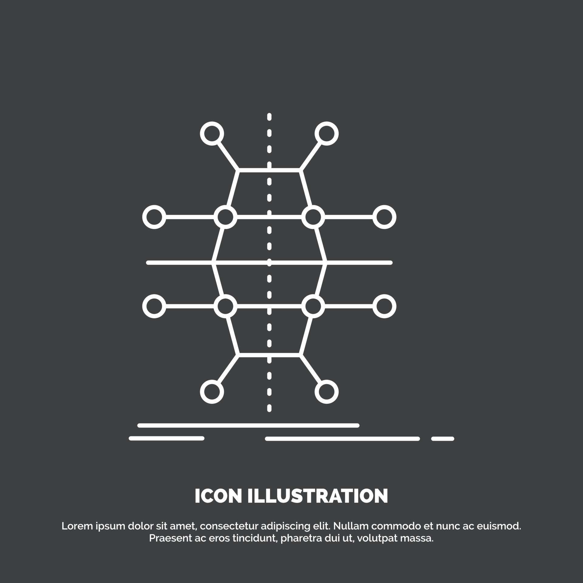 Distribution Grid Infrastructure Network Smart Icon Line Vector Symbol For Ui And Ux