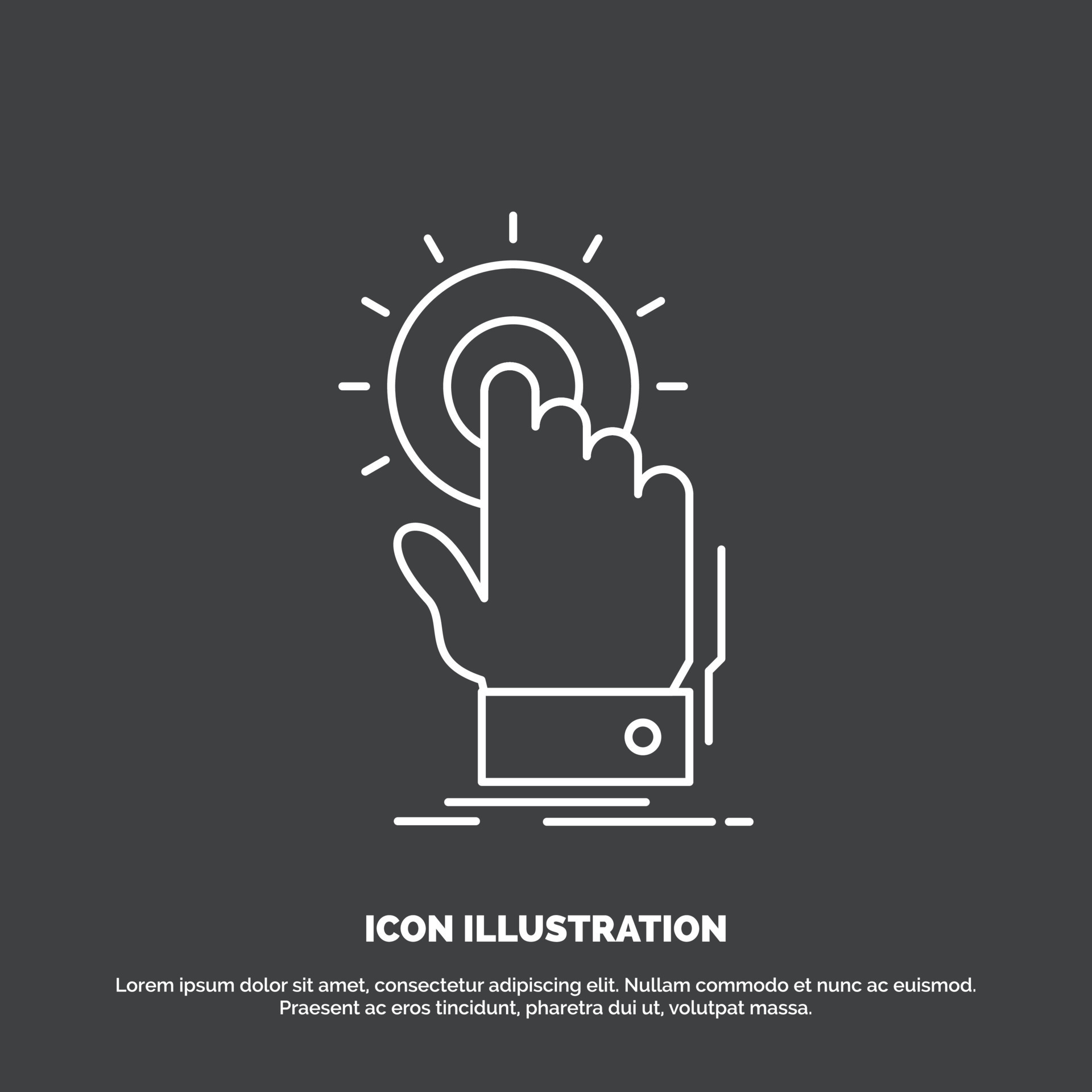 Touch Click Hand On Start Icon Line Vector Symbol For Ui And Ux Website Or Mobile