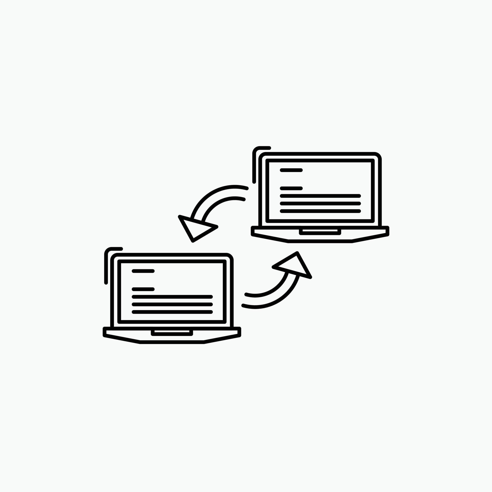 Computer Connection Link Network Sync Line Icon Vector Isolated Illustration 13015964
