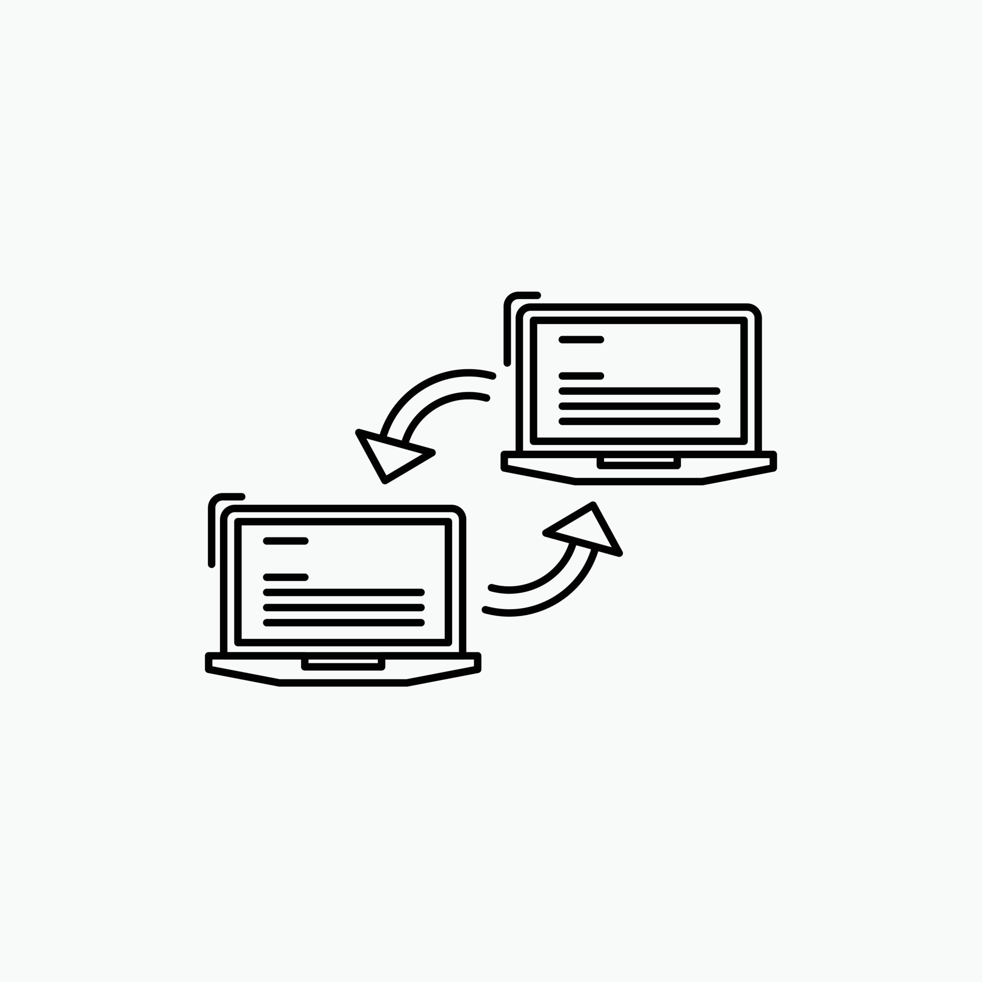 Computer Connection Link Network Sync Line Icon Vector Isolated Illustration 13015964