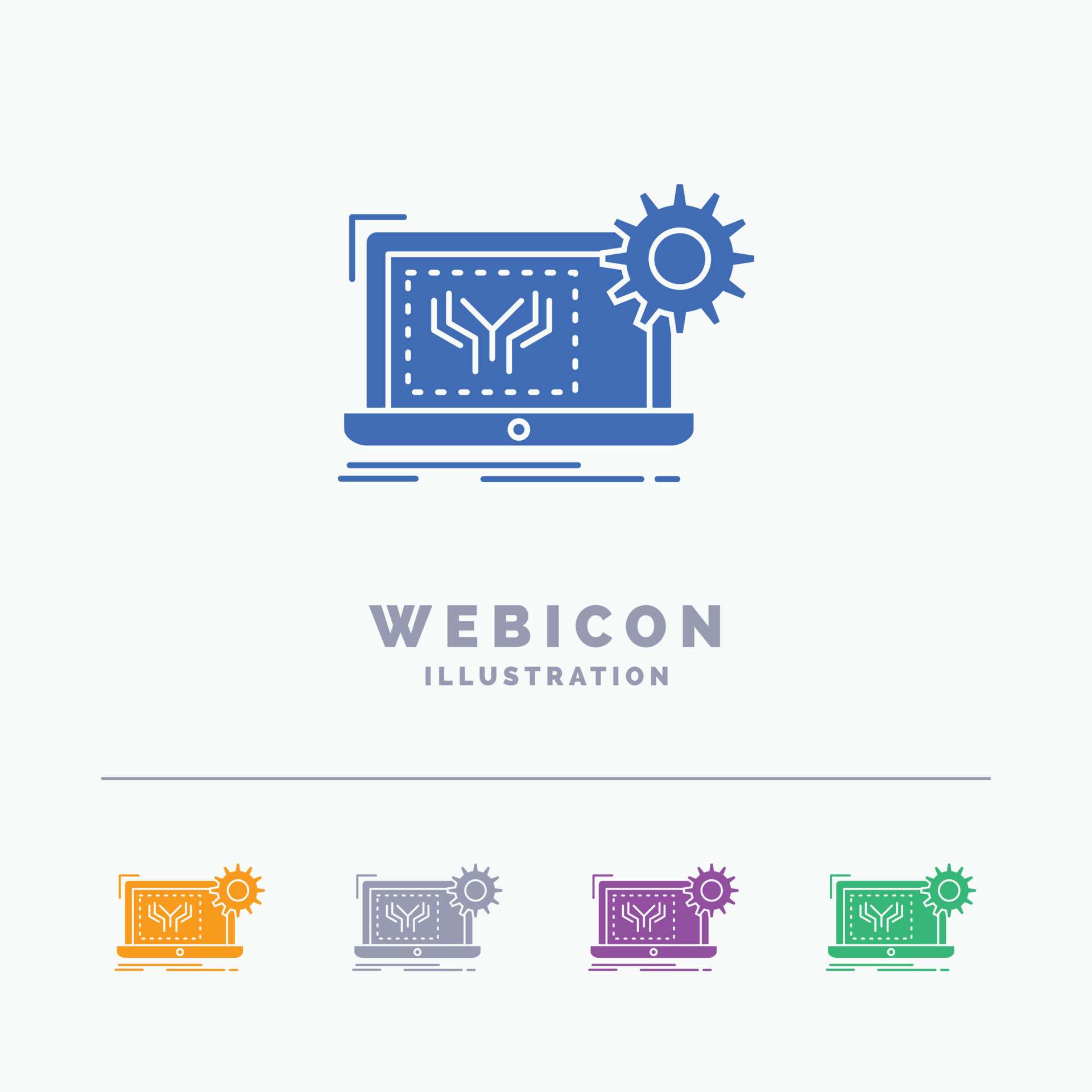 Blueprint Circuit Electronics Engineering Hardware 5 Color Glyph Web Icon Template Isolated