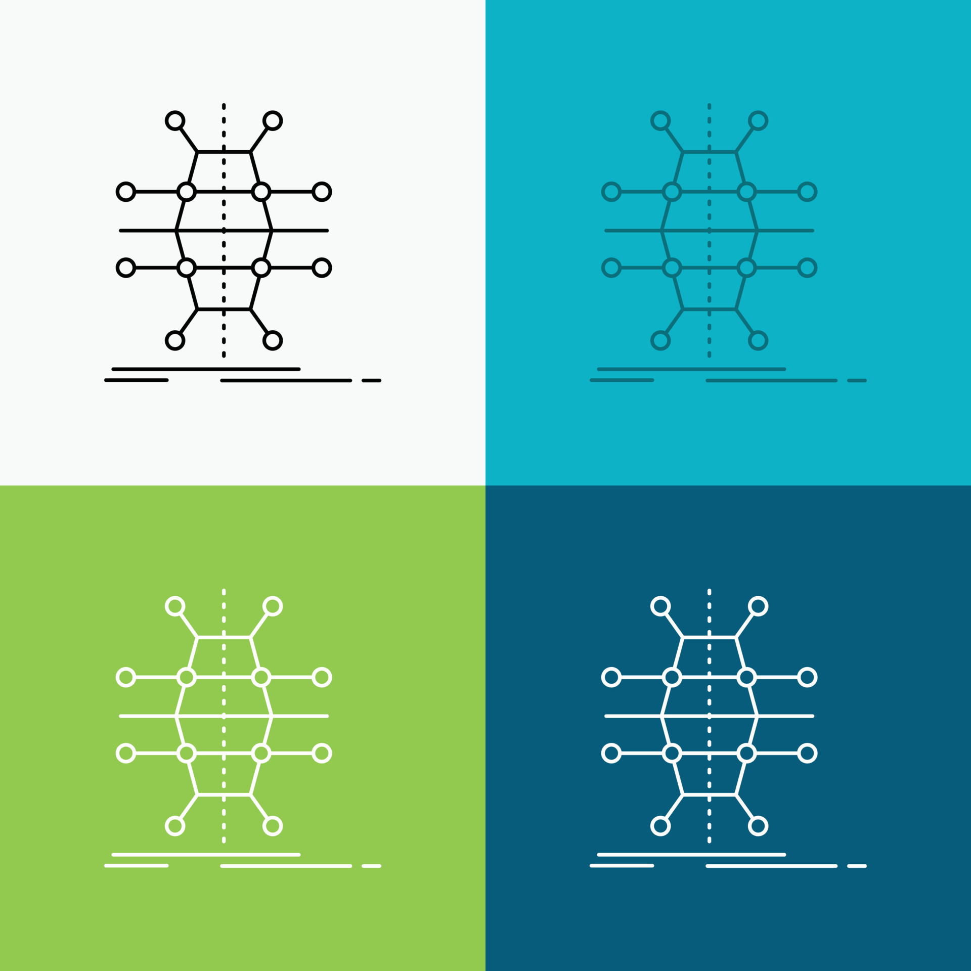Distribution Grid Infrastructure Network Smart Icon Over Various
