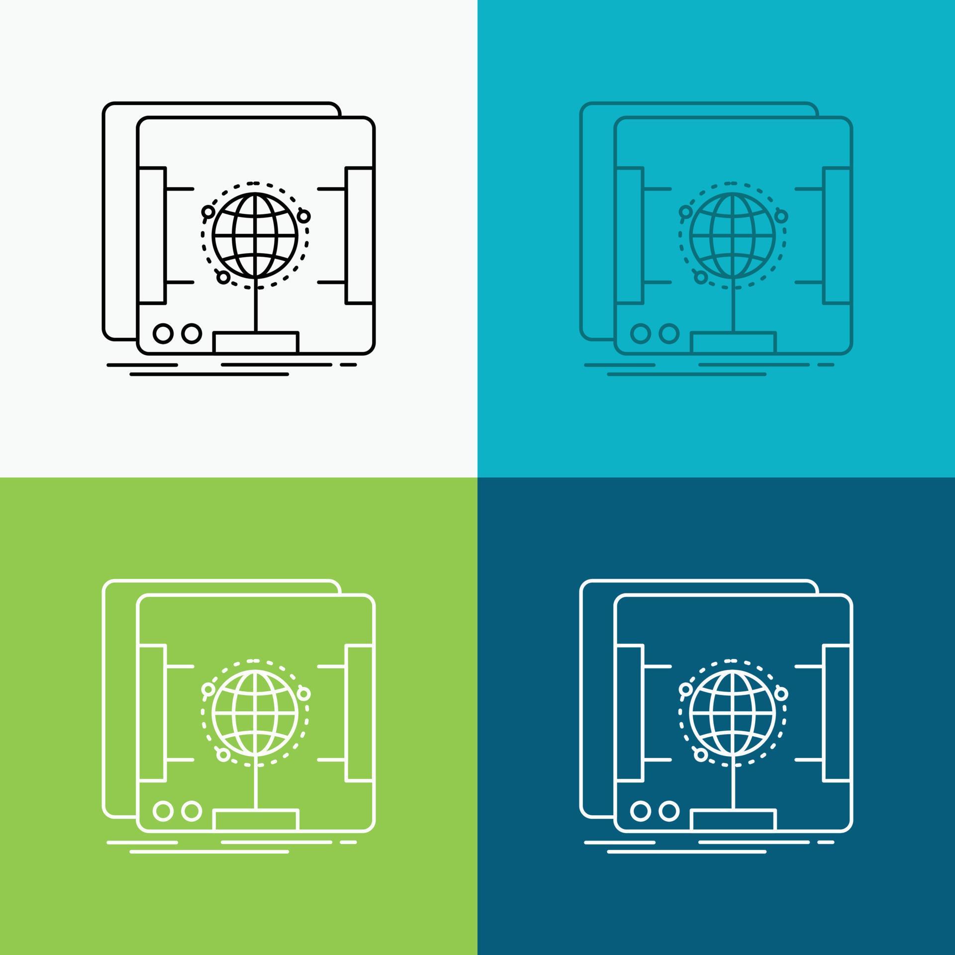 3d. dimensional. holographic. scan. scanner Icon Over Various Background. Line style design ...