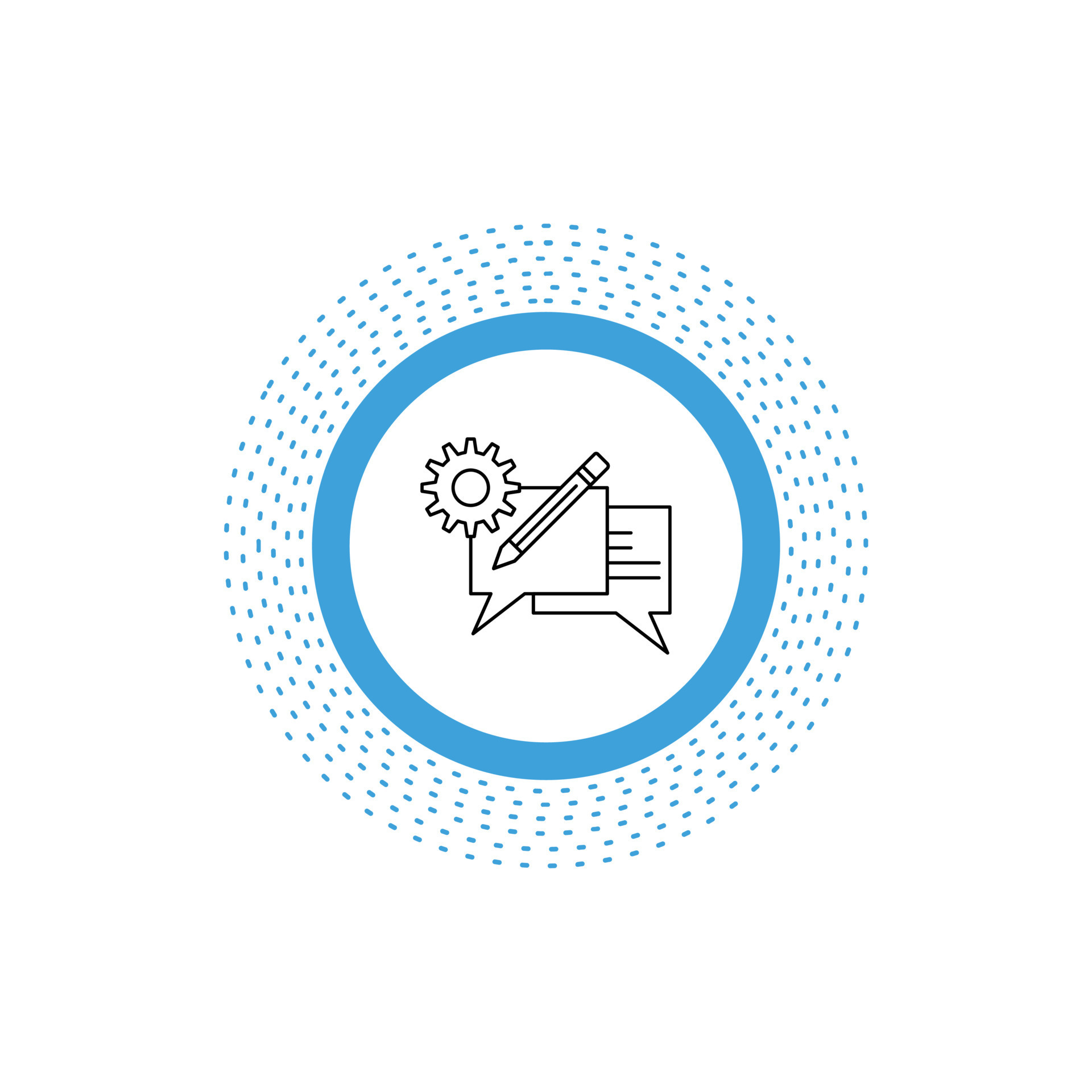 Chat Communication Discussion Setting Message Line Icon Vector Isolated Illustration