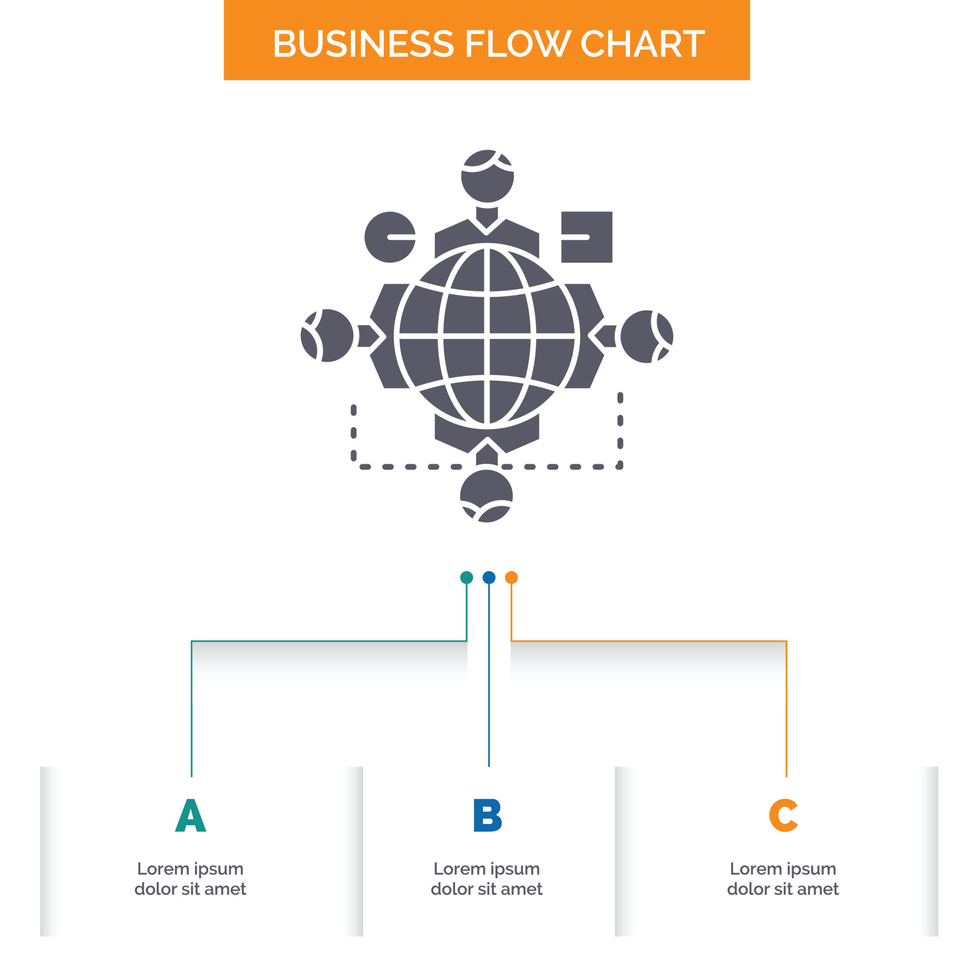 Function. instruction. logic. operation. meeting Business Flow Chart Design with 3 Steps. Glyph ...