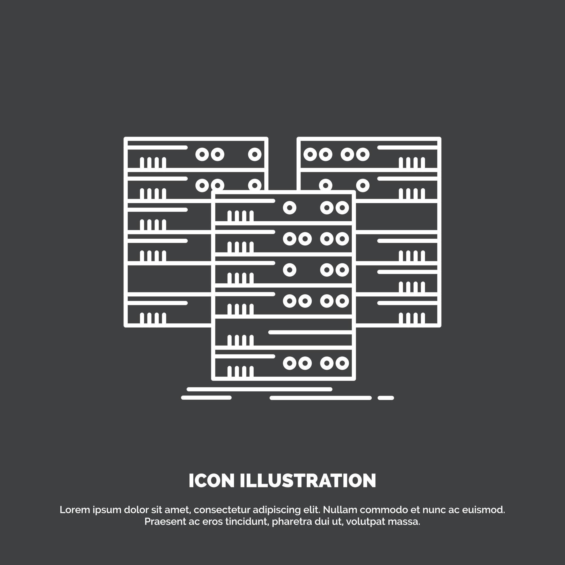 Center Centre Data Database Server Icon Line Vector Symbol For Ui And Ux Website Or Mobile