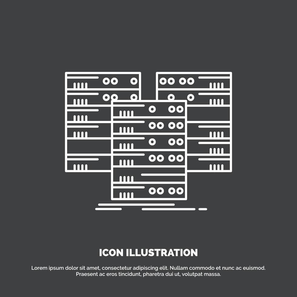 Center Centre Data Database Server Icon Line Vector Symbol For Ui And Ux Website Or Mobile