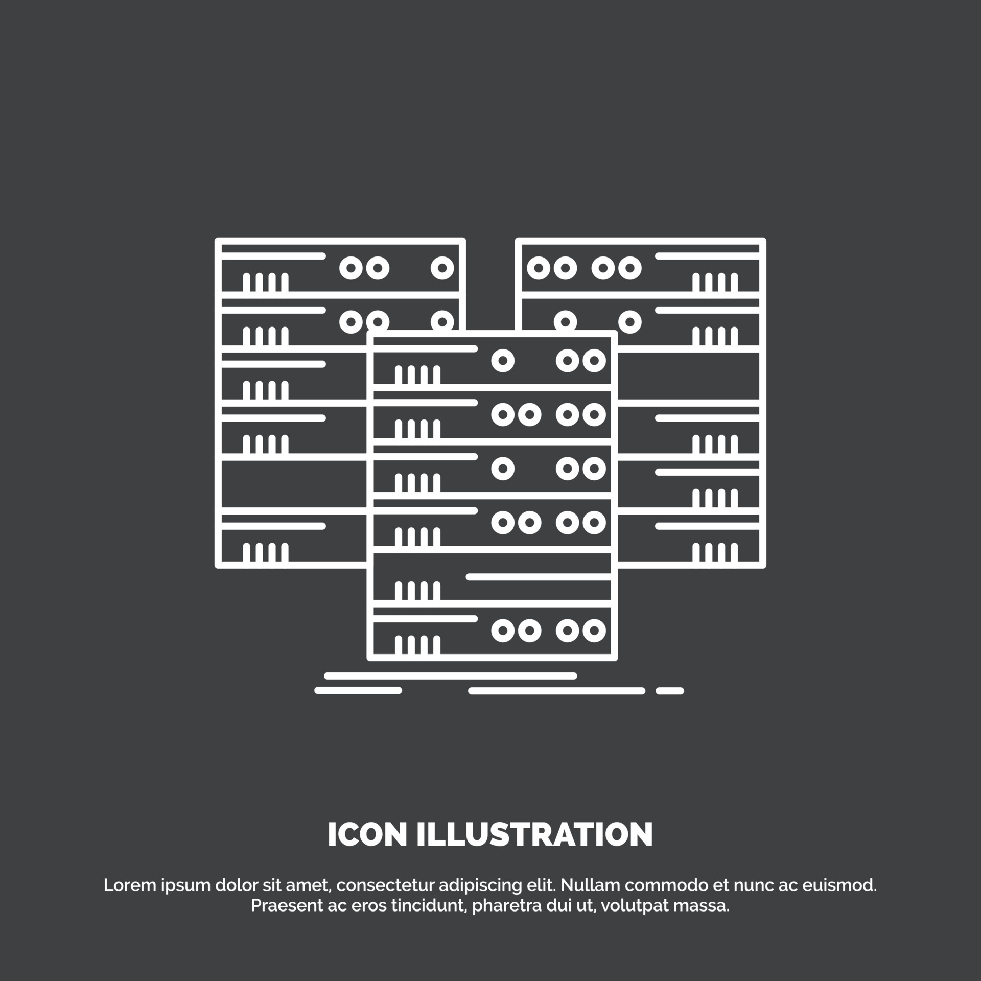 Center Centre Data Database Server Icon Line Vector Symbol For Ui