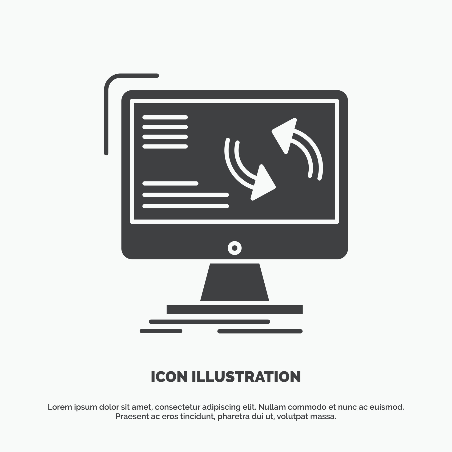 Synchronization Sync Information Data Computer Icon Glyph Vector Gray Symbol For Ui And Ux
