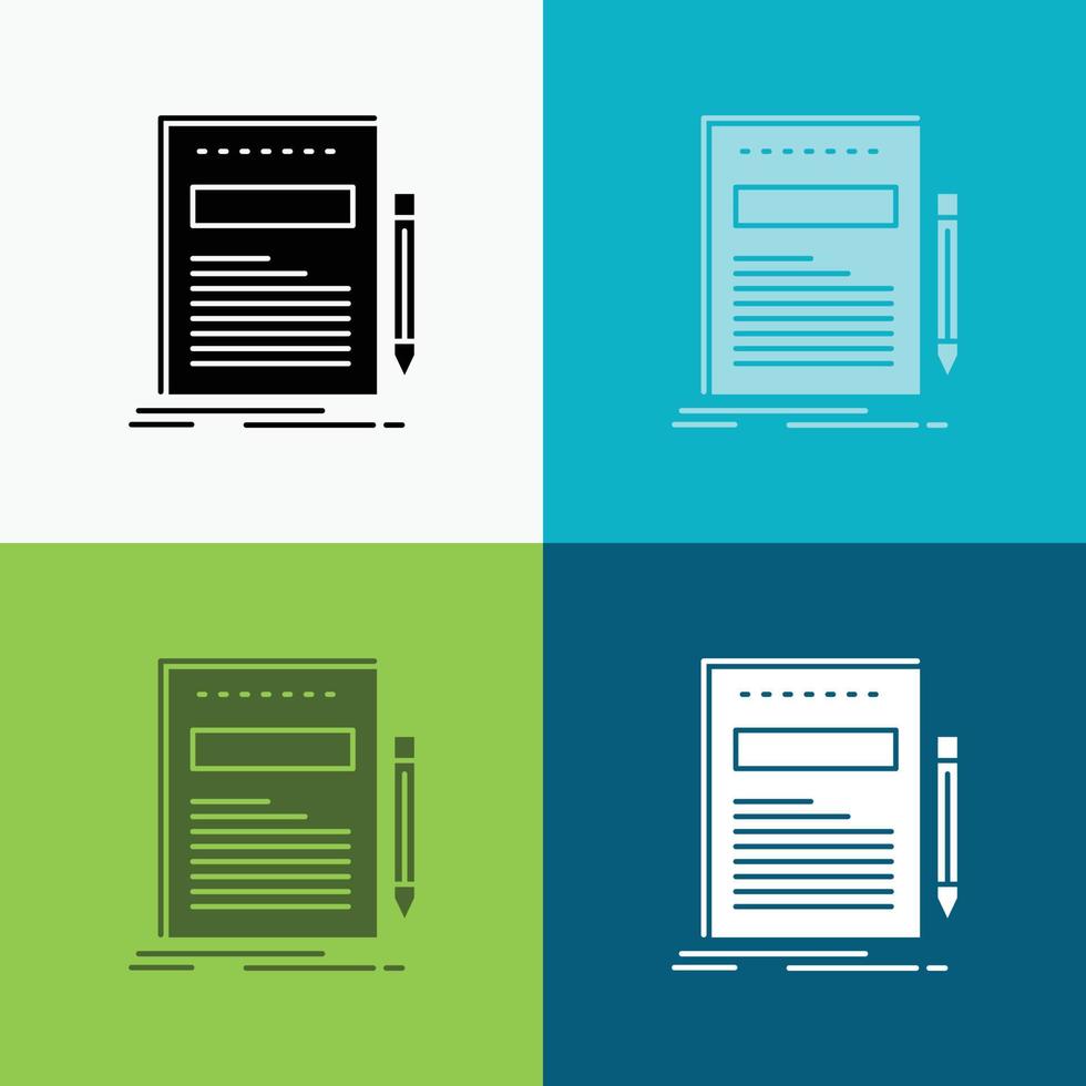 Business. document. file. paper. presentation Icon Over Various Background. glyph style design ...