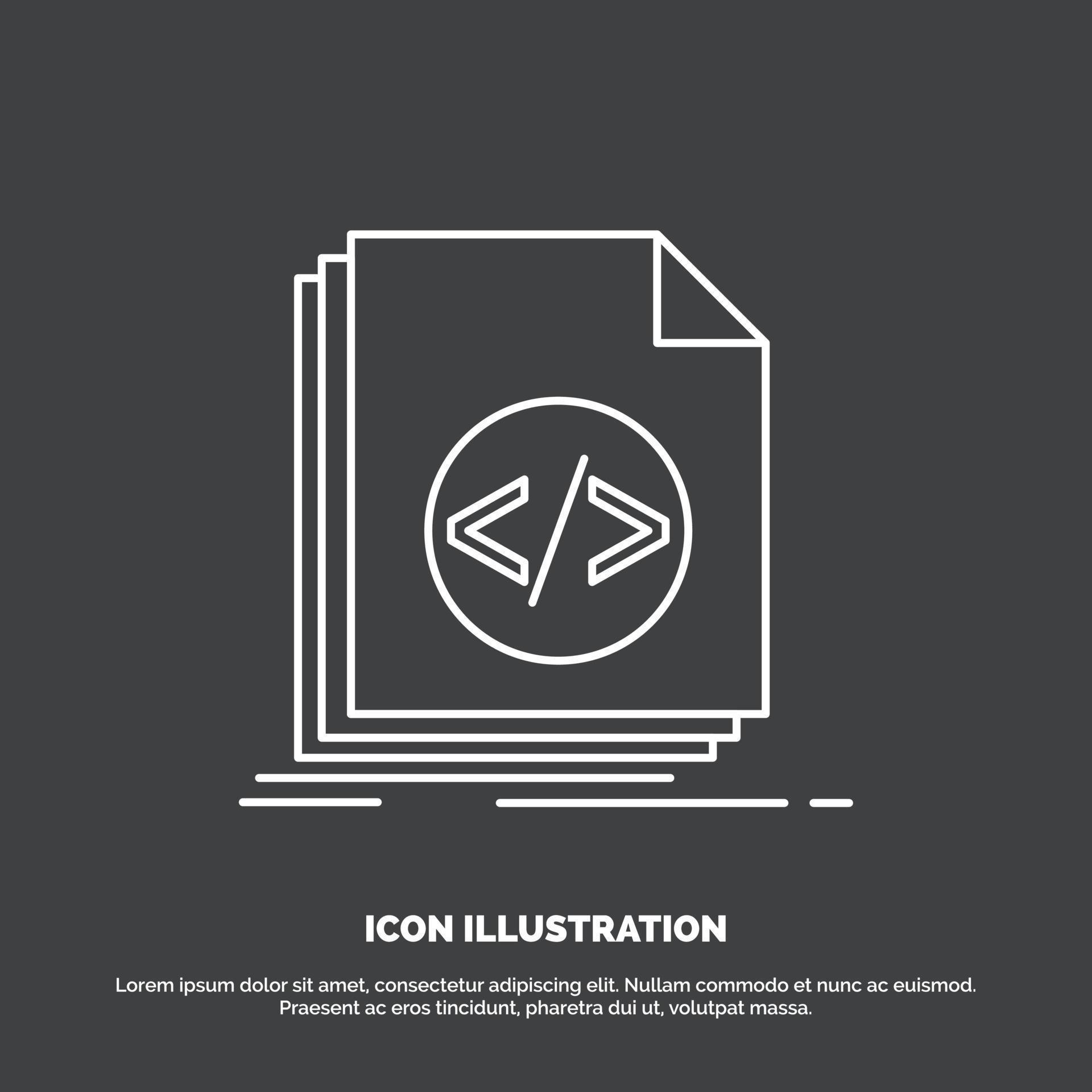 Code Coding File Programming Script Icon Line Vector Symbol For Ui 1263