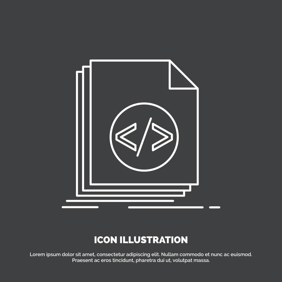 Code Coding File Programming Script Icon Line Vector Symbol For Ui And Ux Website Or
