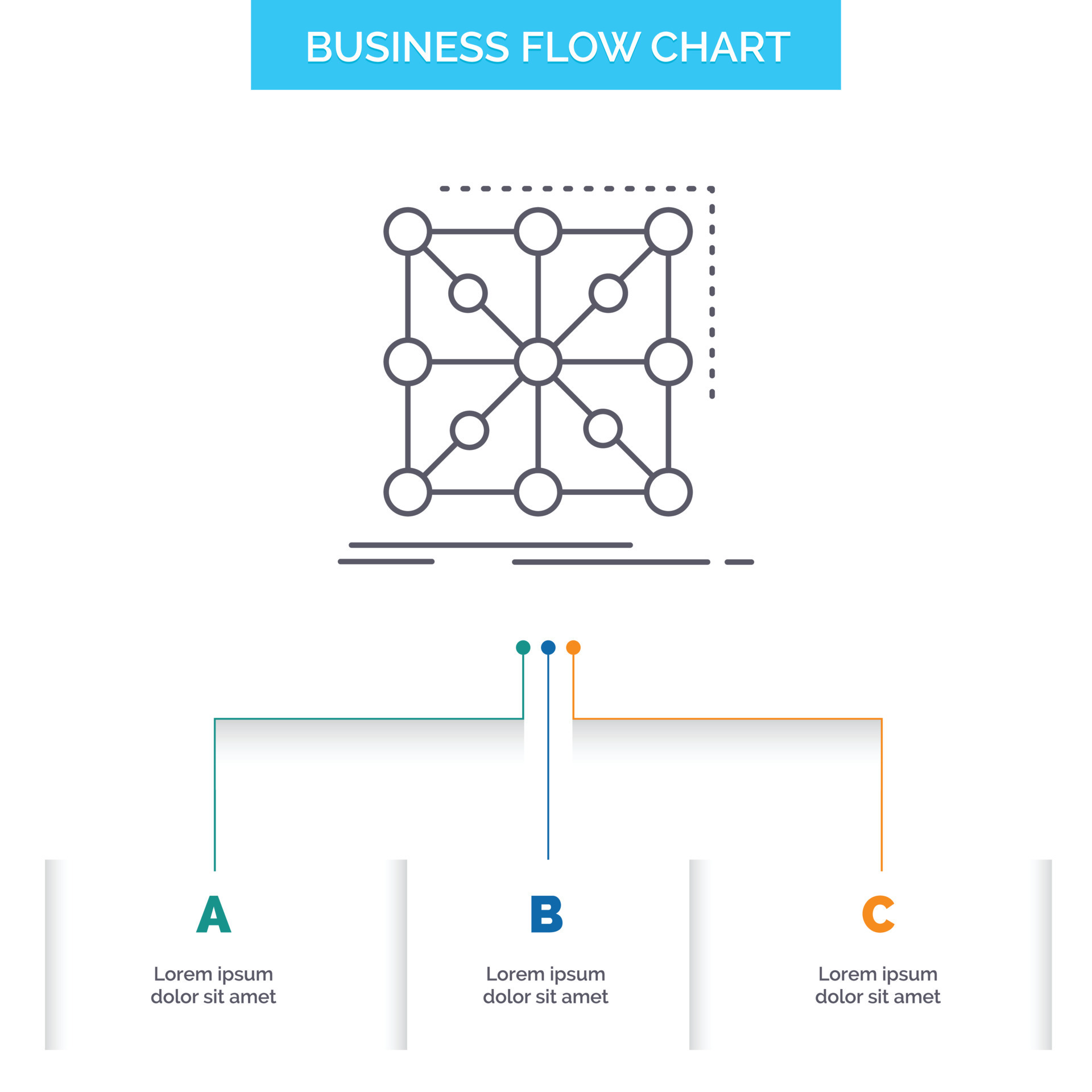 Data Framework App Cluster Complex Business Flow Chart Design With 3 Steps Line Icon For