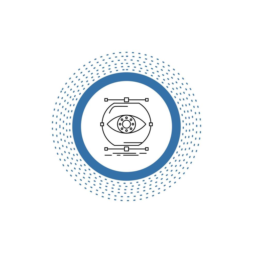 Visualize Conception Monitoring Monitoring Vision Line Icon Vector
