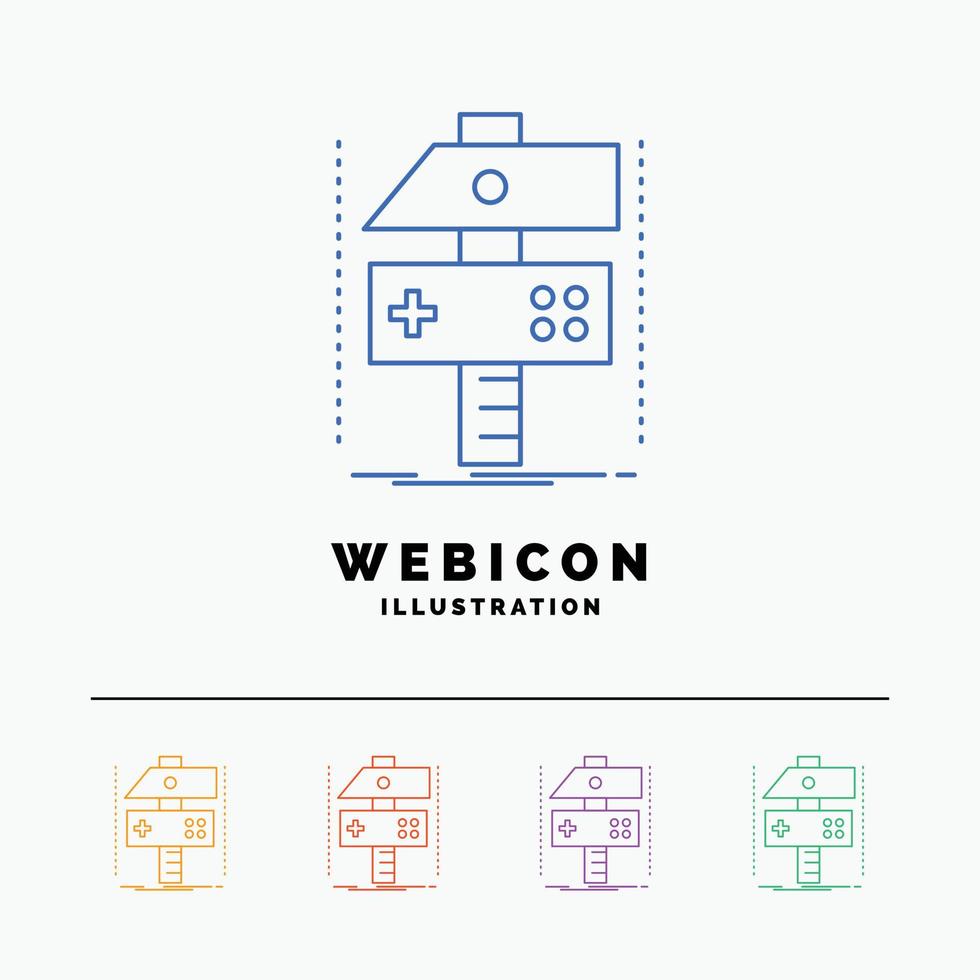 Build Craft Develop Developer Game 5 Color Line Web Icon Template Isolated On White Vector