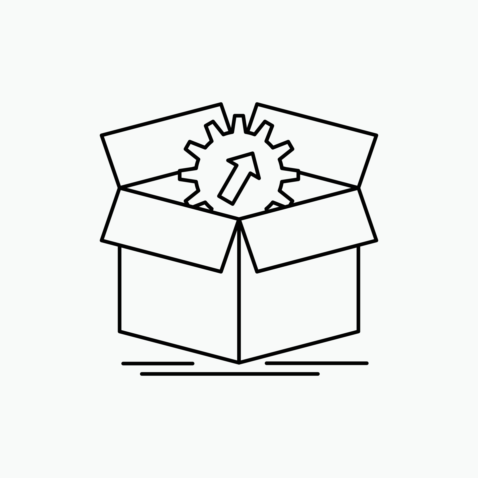 Upload Performance Productivity Progress Work Line Icon Vector