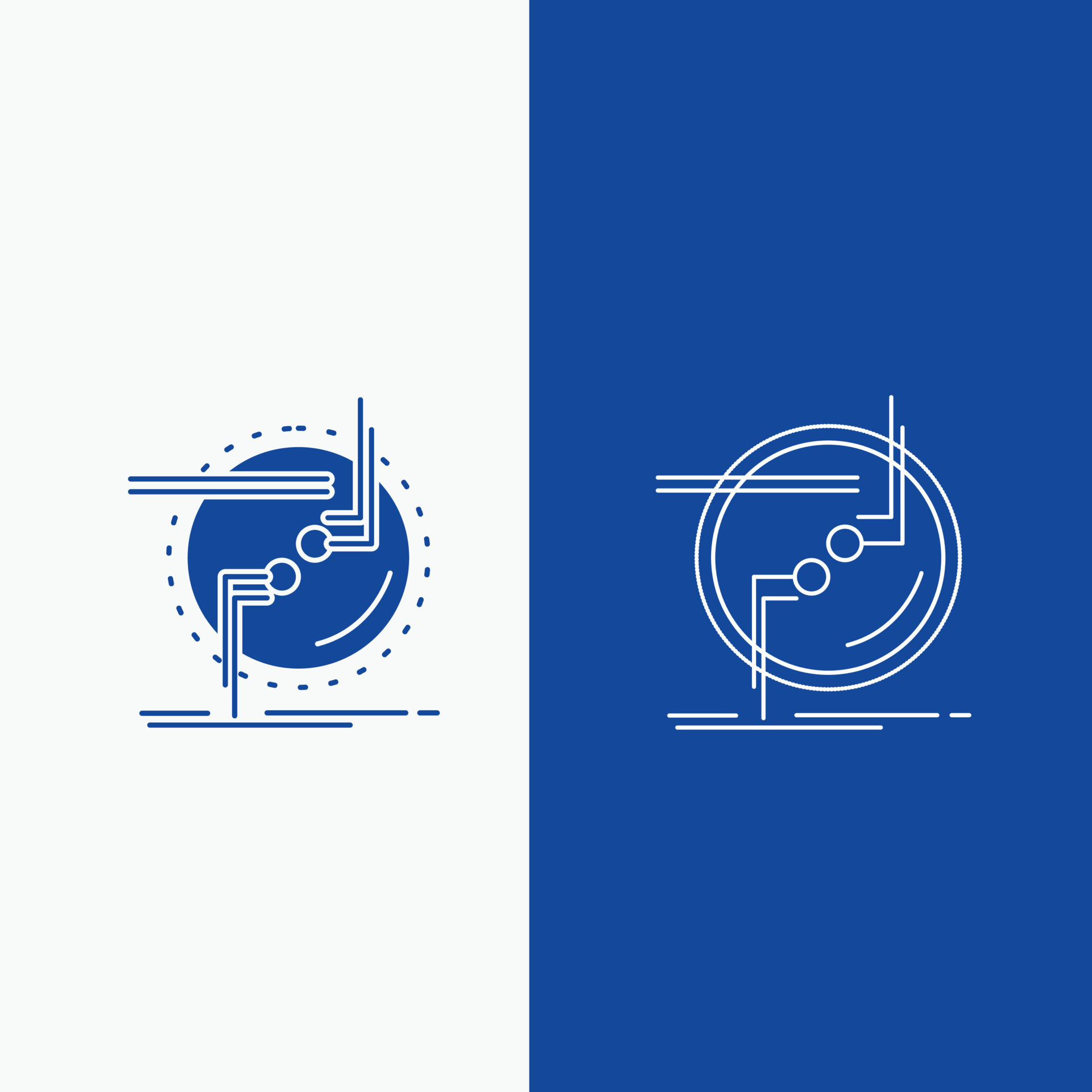 Chain Connect Connection Link Wire Line And Glyph Web Button In Blue Color Vertical Banner