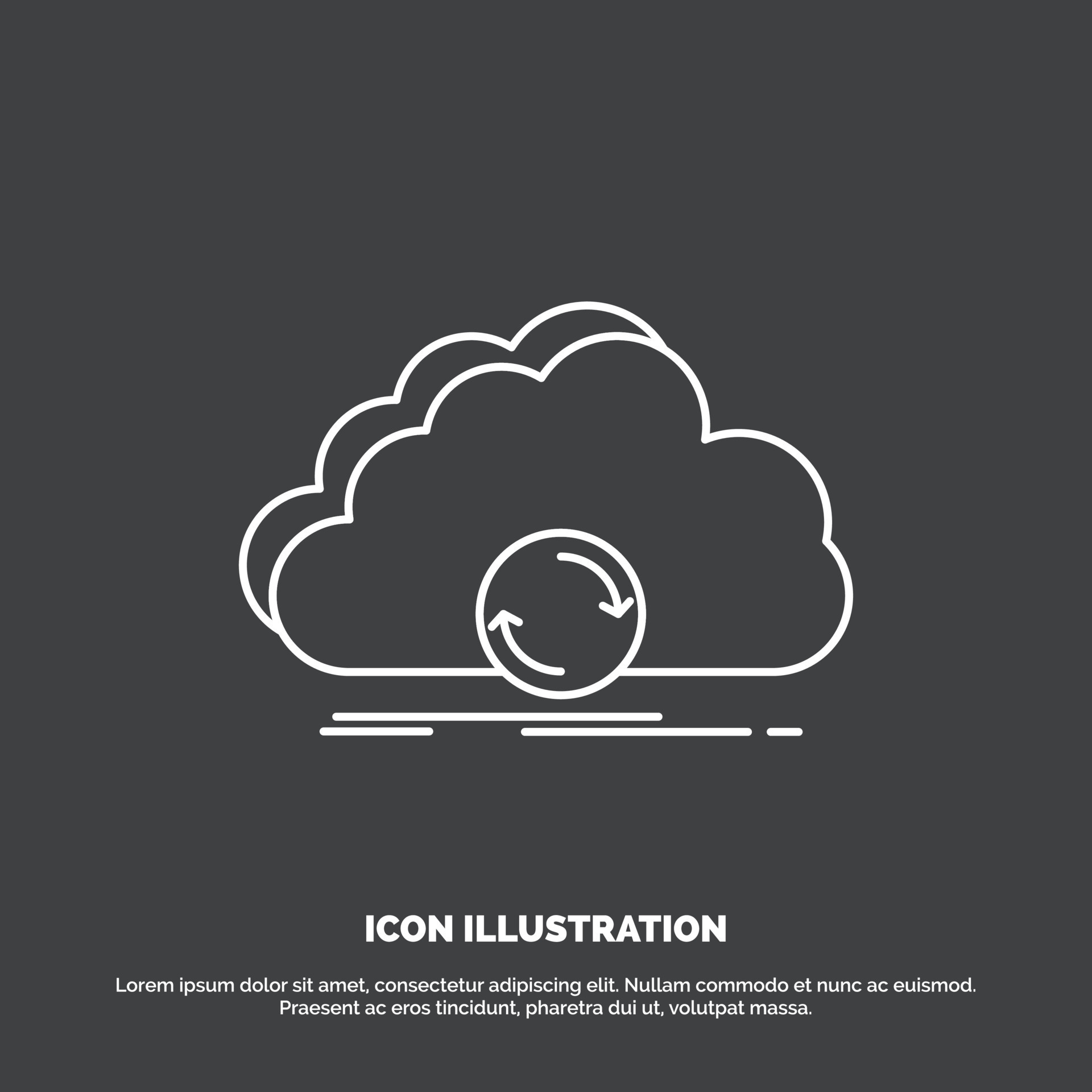 Cloud Syncing Sync Data Synchronization Icon Line Vector Symbol For Ui And Ux Website Or