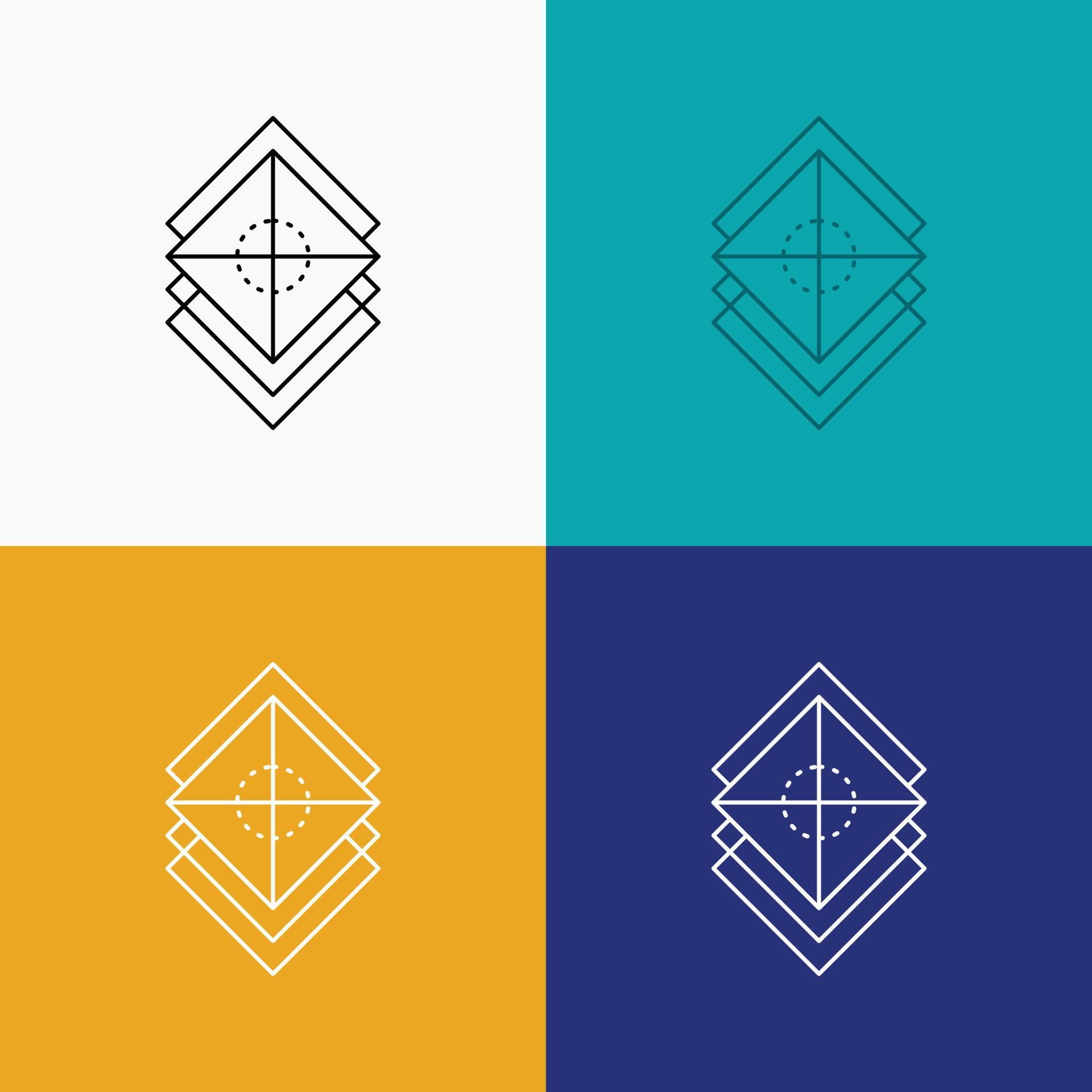 Arrange. design. layers. stack. layer Icon Over Various Background. Line style design. designed ...