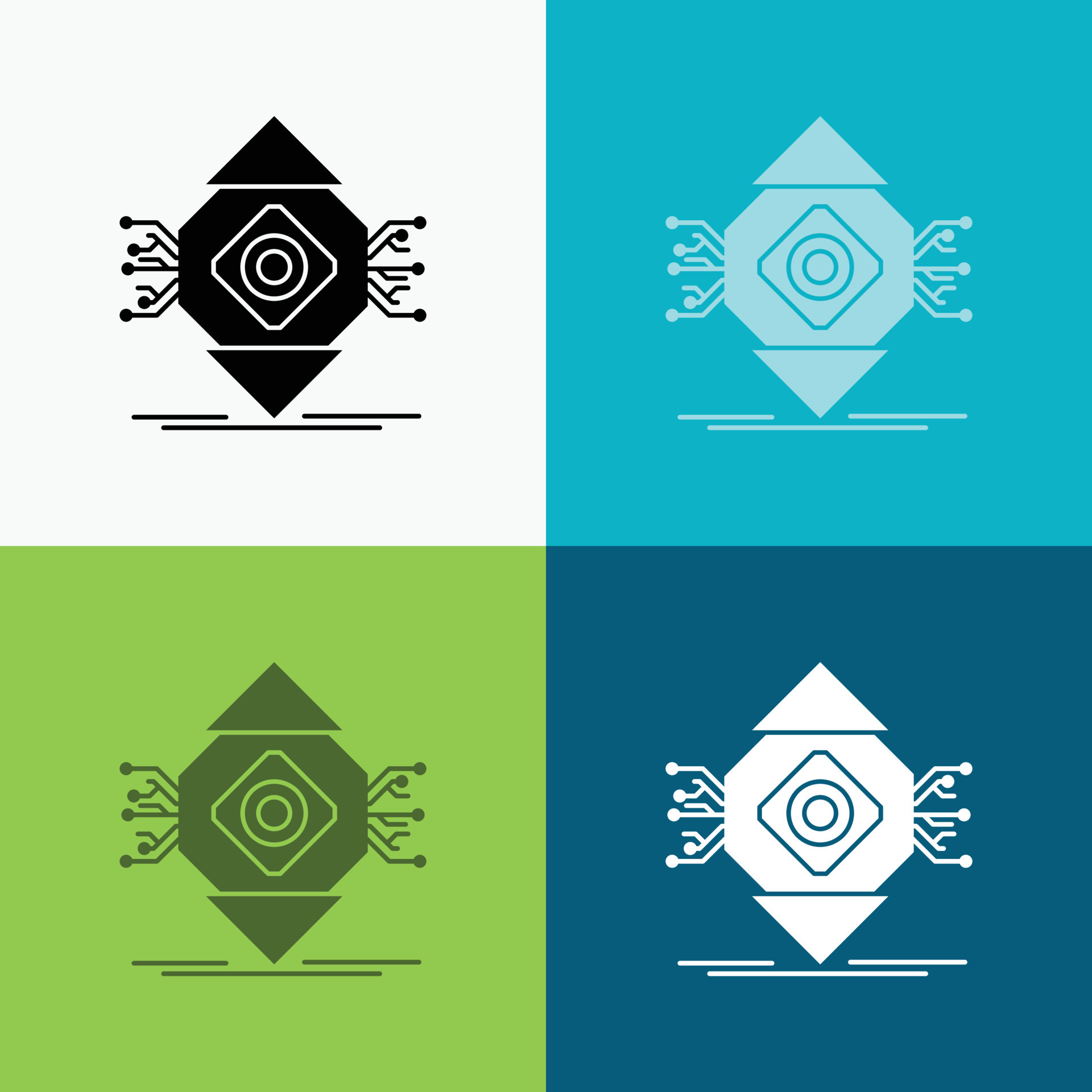 Ubicomp Computing Ubiquitous Computer Concept Icon Over Various Background Glyph Style