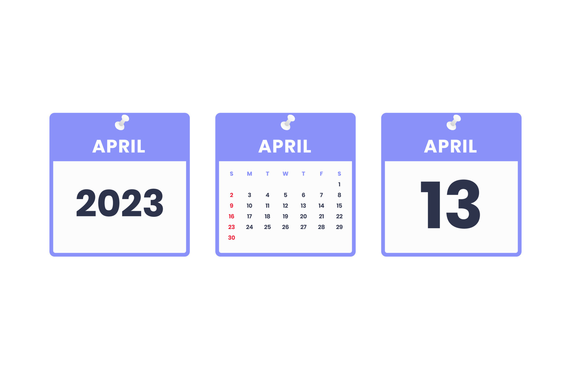 April calendar design. April 13 2023 calendar icon for schedule, appointment, important date ...