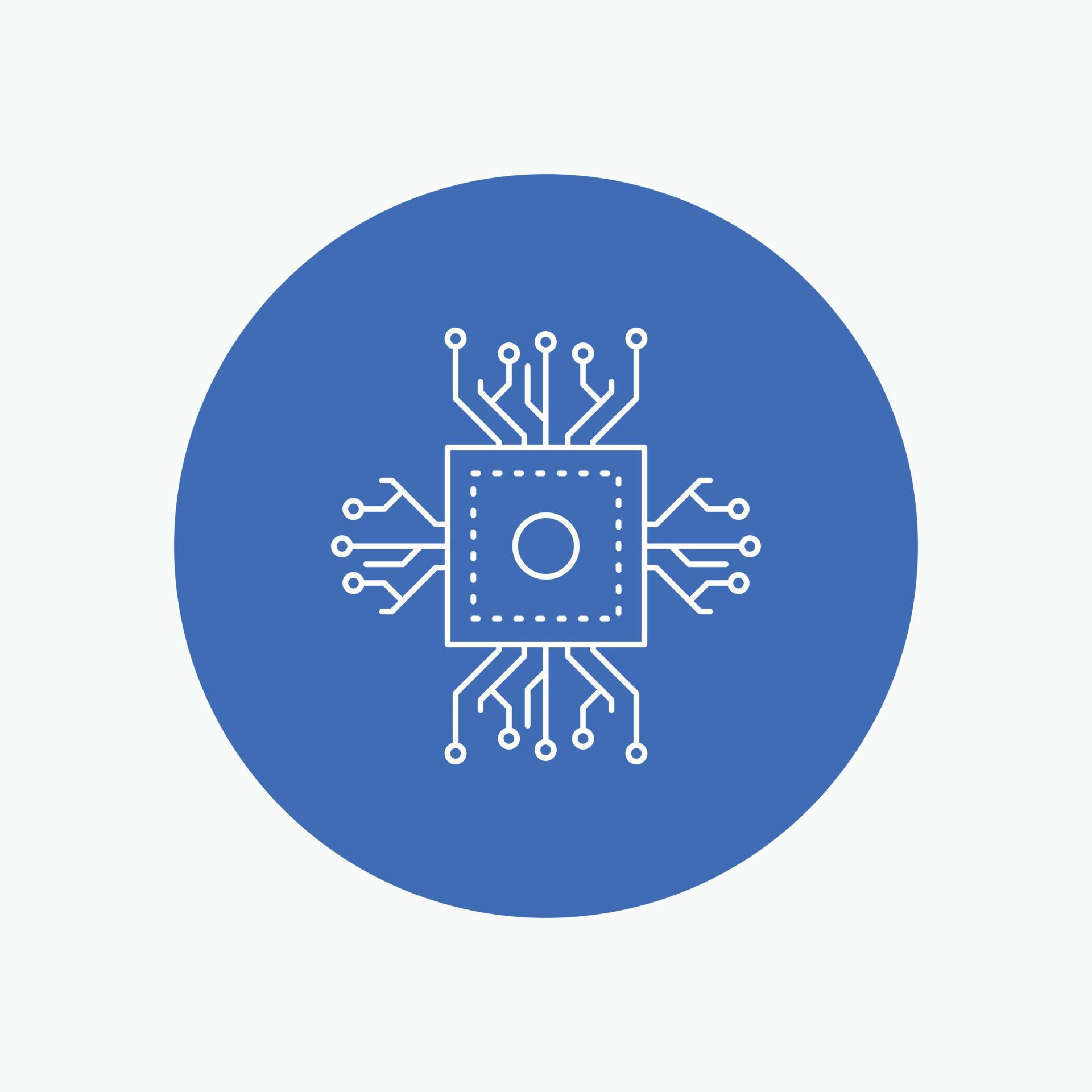 Chip. cpu. microchip. processor. technology White Line Icon in Circle ... Chip. cpu. microchip. processor. technology White Line Icon in Circle ...