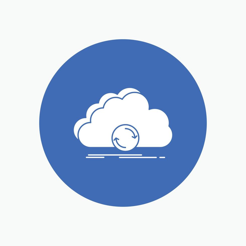 cloud. syncing. sync. data. synchronization White Glyph Icon in Circle ... cloud. syncing. sync. data. synchronization White Glyph Icon in Circle ...