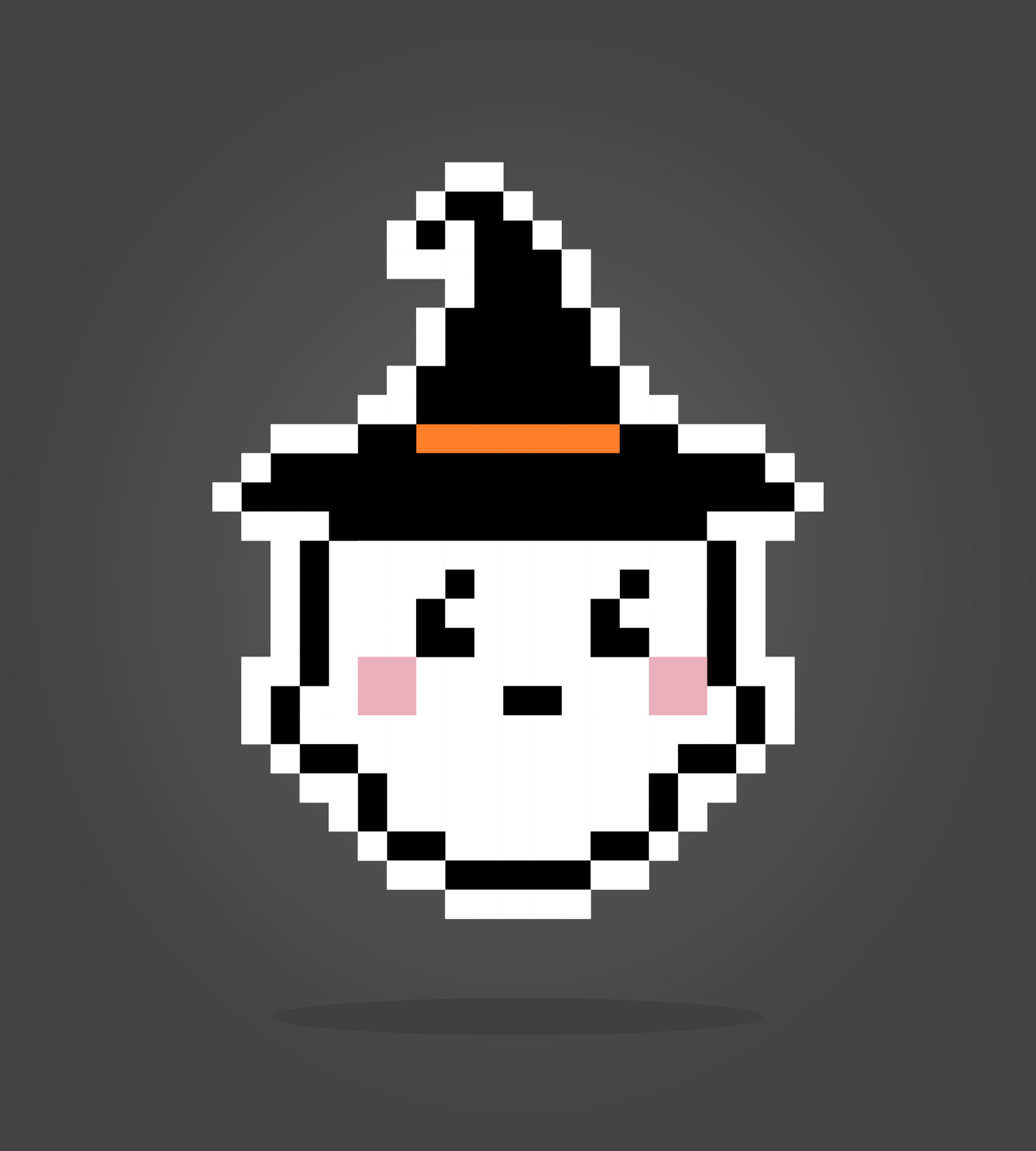 8 Bit Pixel Ghost Wearing Wizard Hat Cute Flying Ghost In Vector Illustration 13018179 Vector