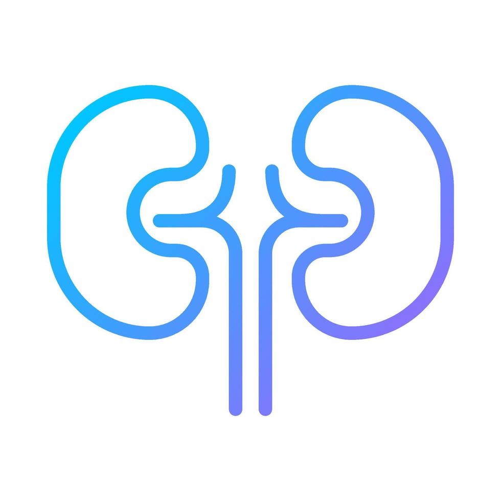 Kidneys pixel perfect gradient linear vector icon. Urinary system ... Kidneys pixel perfect gradient linear vector icon. Urinary system ...