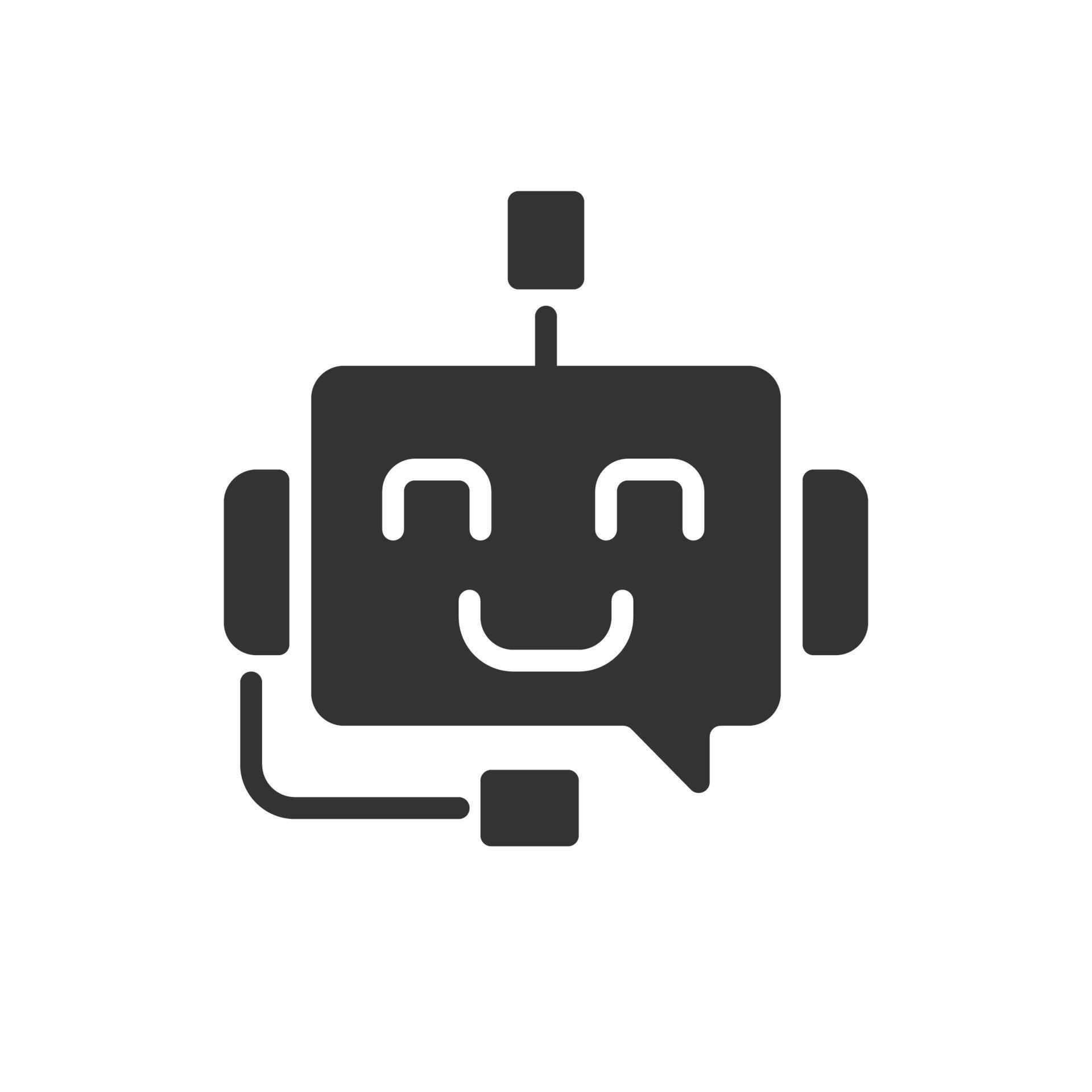 Support Chatbot Black Glyph Icon Algorithm Helping Users Automated