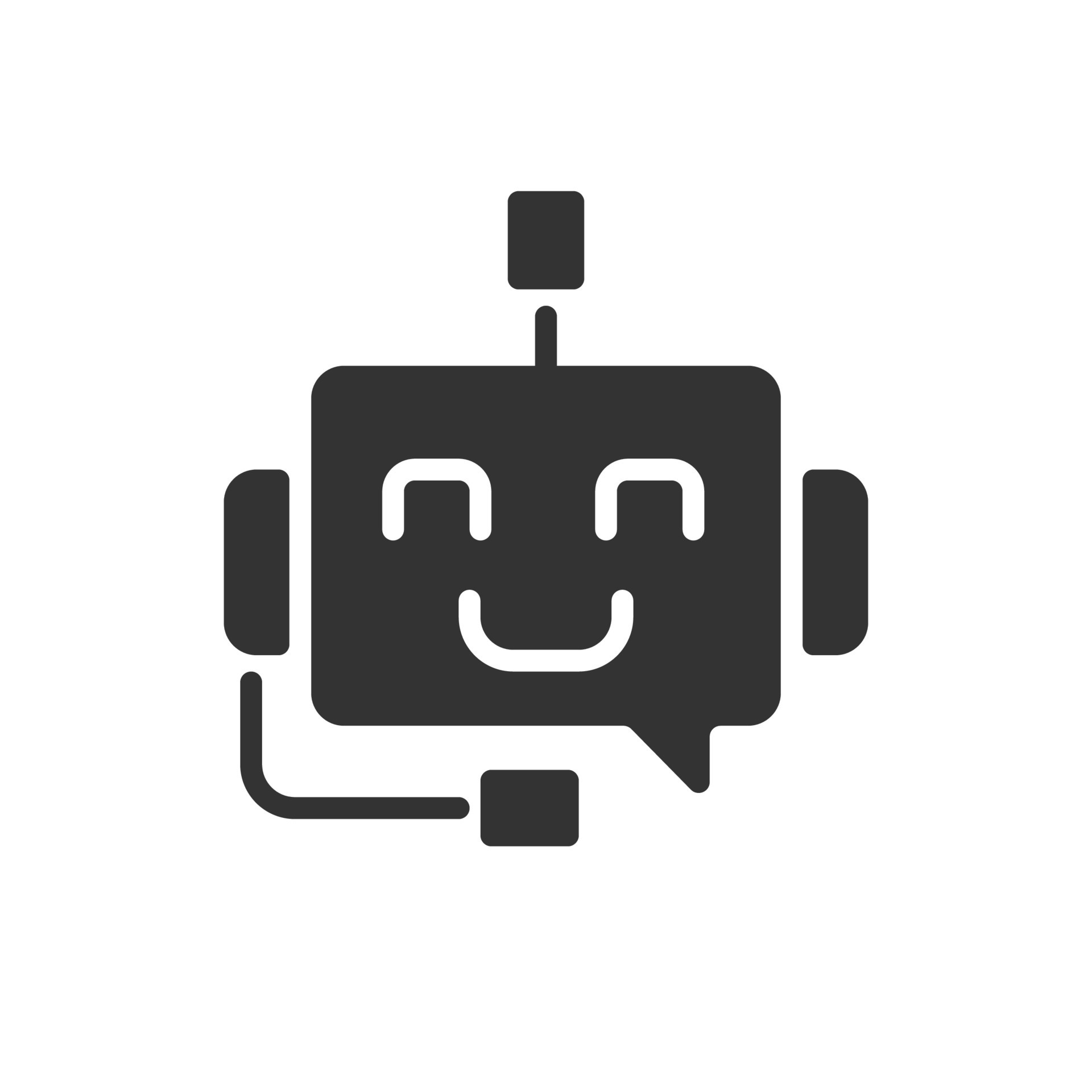 Support Chatbot Black Glyph Icon Algorithm Helping Users Automated Technology Information
