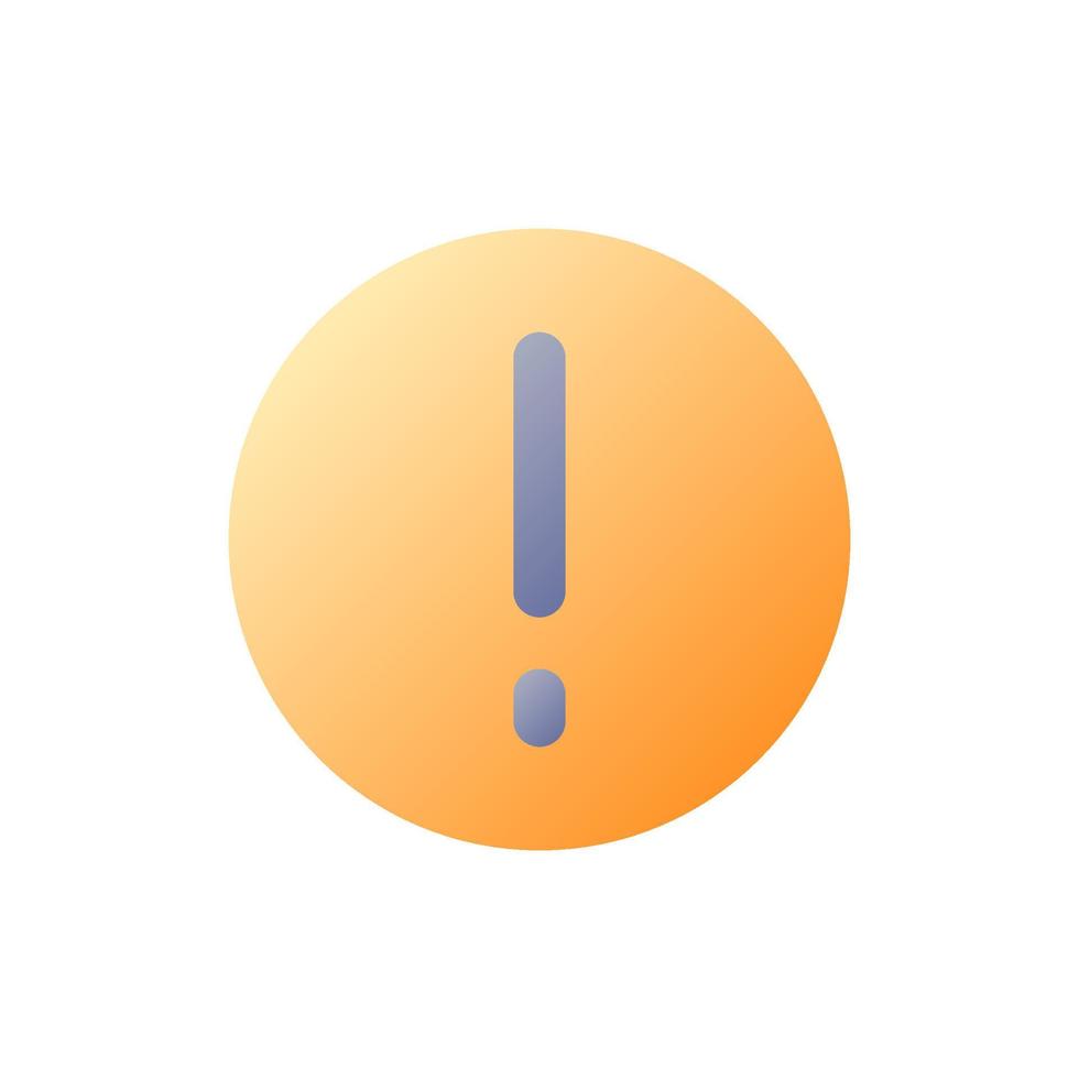 Warning pixel perfect flat gradient color ui icon. Exclamation mark in ...