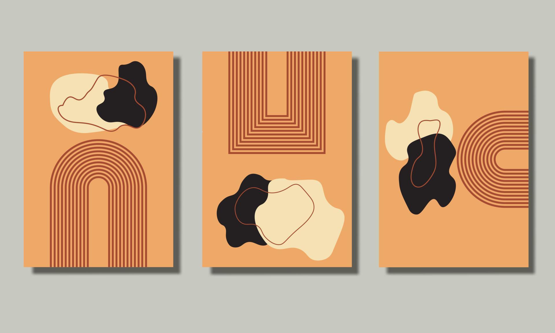 Mid century minimalist art abstract art 13020499 Vector Art at Vecteezy