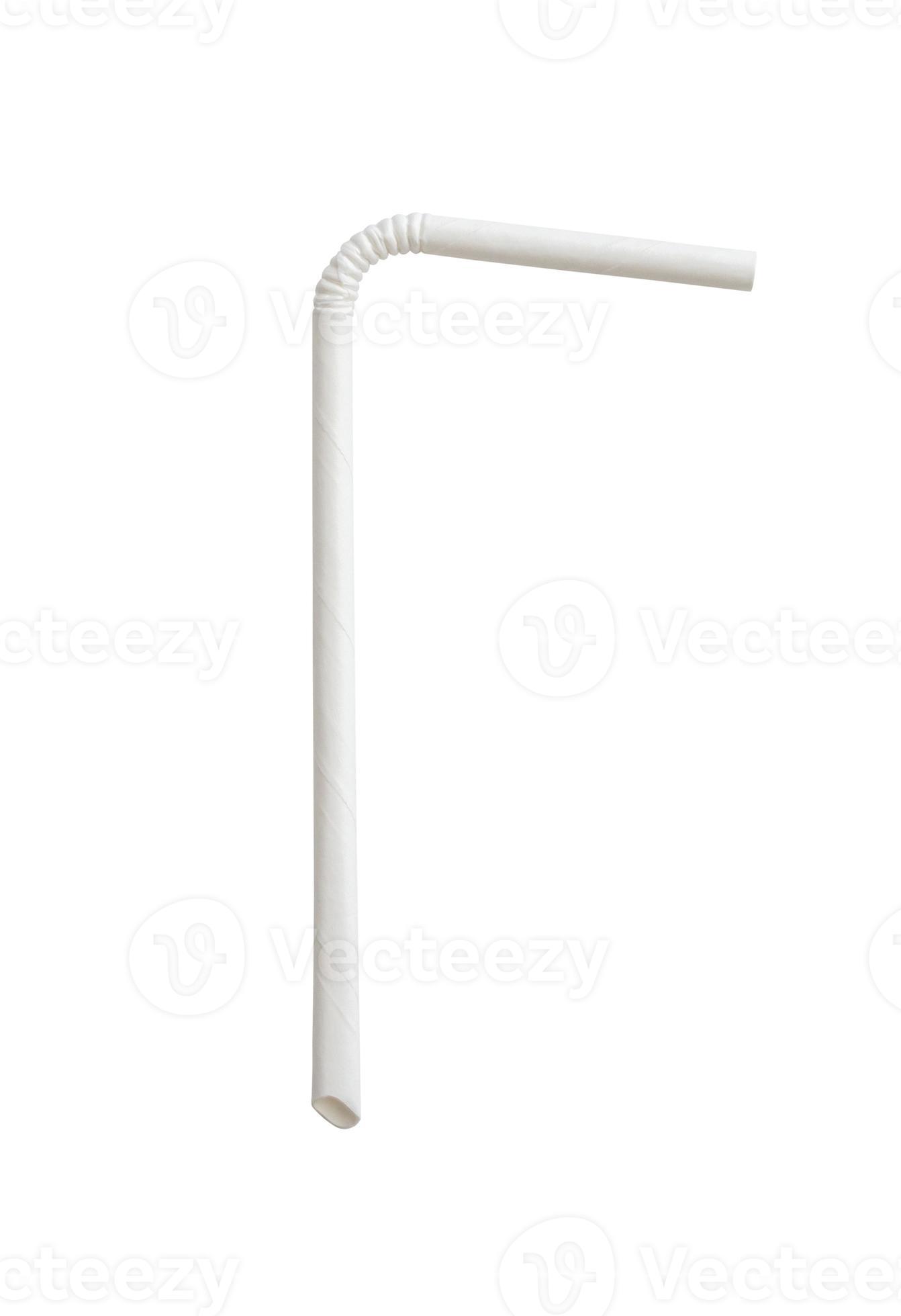 Biodegradable Eco Friendly White Paper Drinking Straw Mockup Isolated