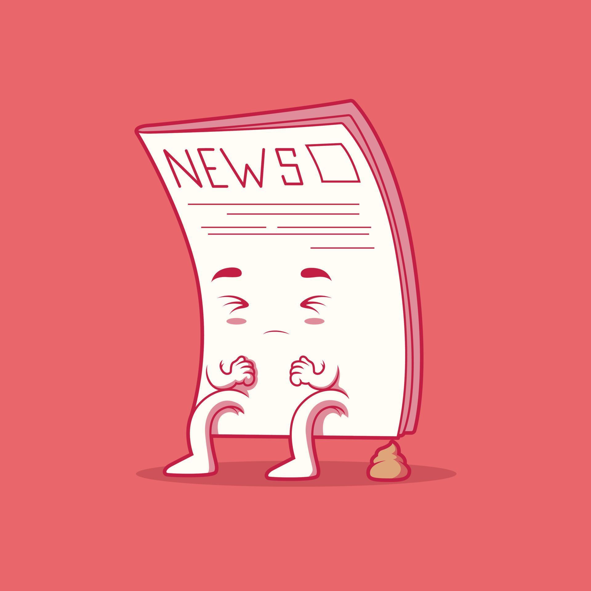 Fake Newspaper Character Vector Illustration News Information Funny fake-newspaper-character-vector-illustration-news-information-funny