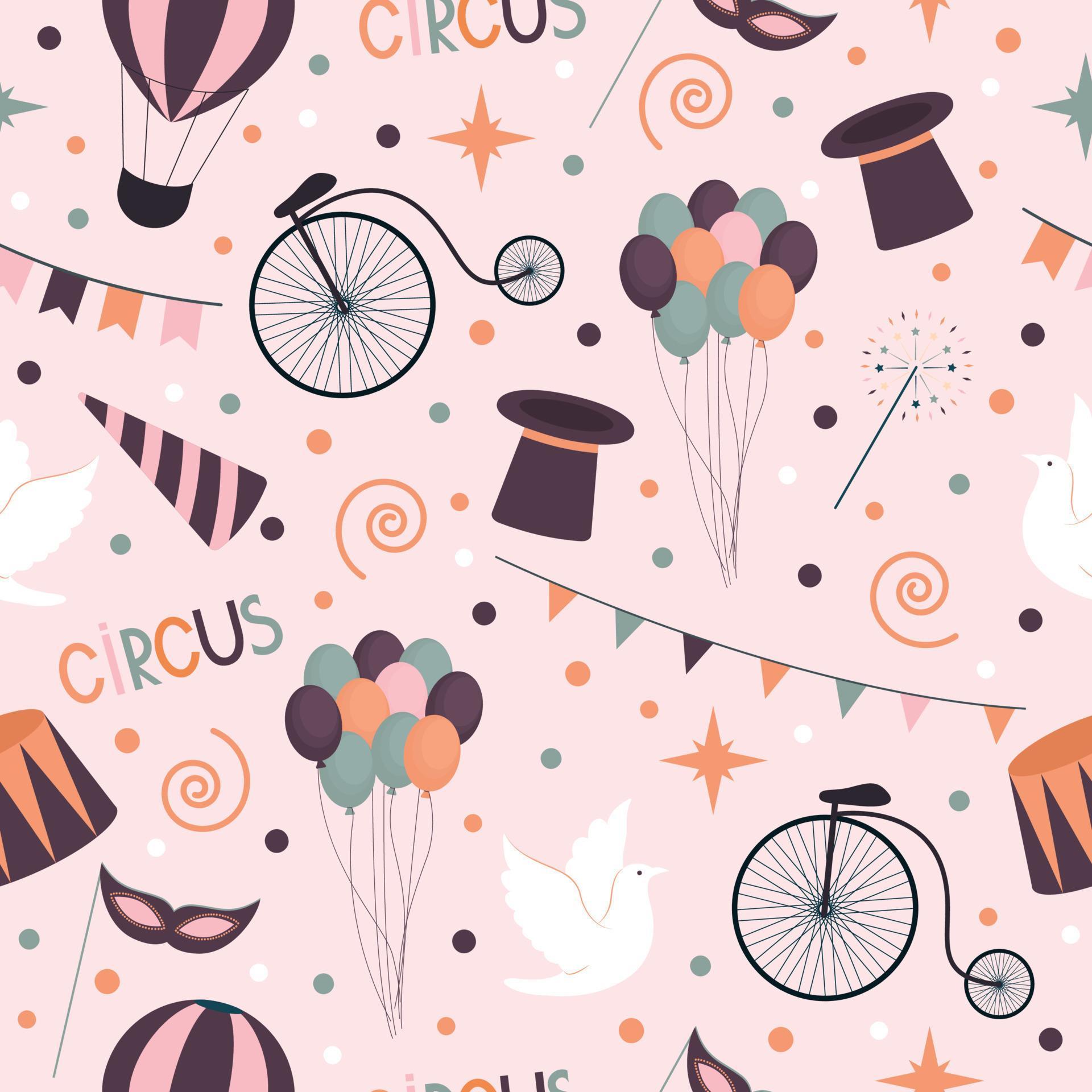 circus elements pattern design 13023086 Vector Art at Vecteezy