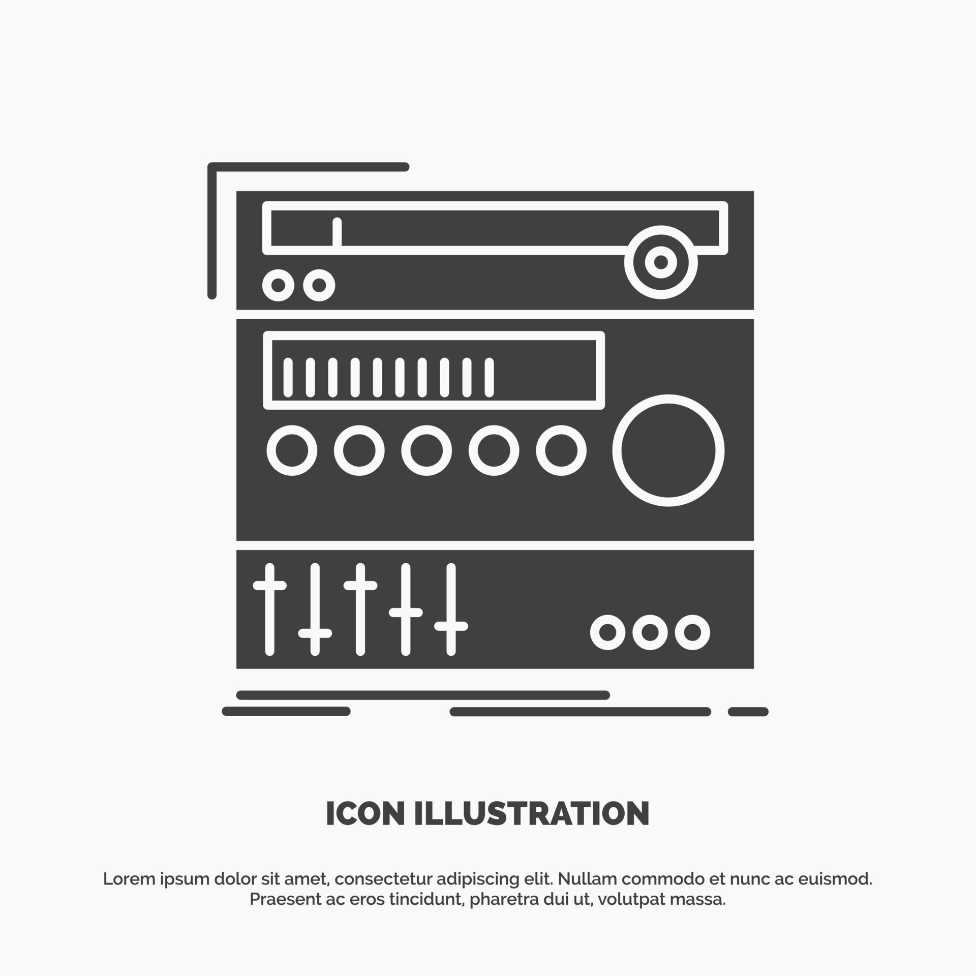 rack. component. module. sound. studio Icon. glyph vector gray symbol for UI and UX. website or ...