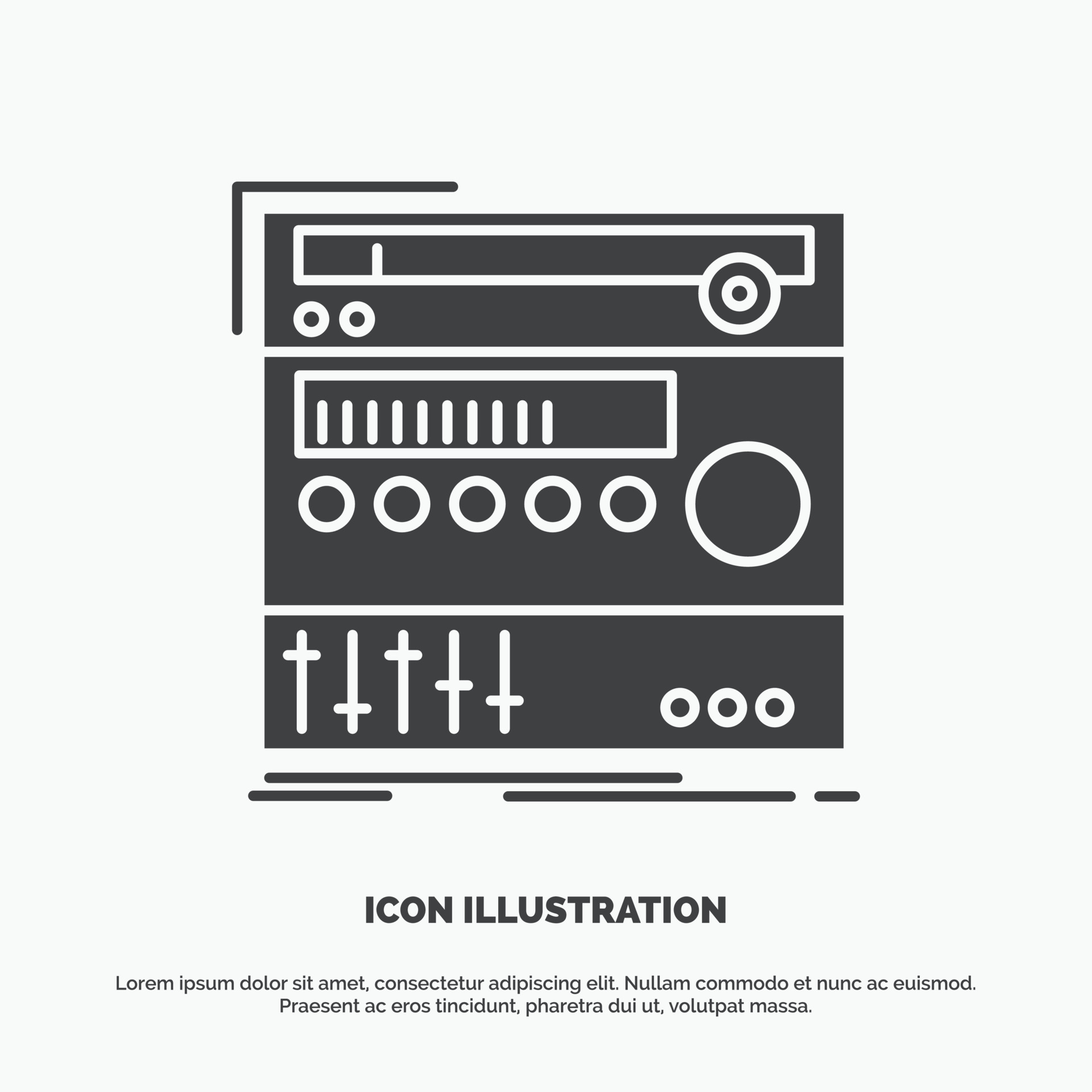 rack. component. module. sound. studio Icon. glyph vector gray symbol ...