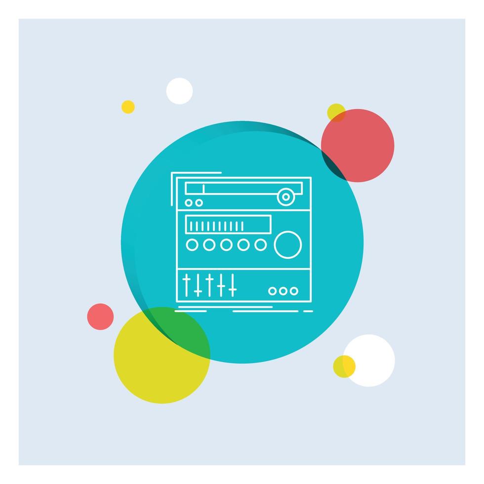 rack. component. module. sound. studio White Line Icon colorful Circle Background 13023890 ...