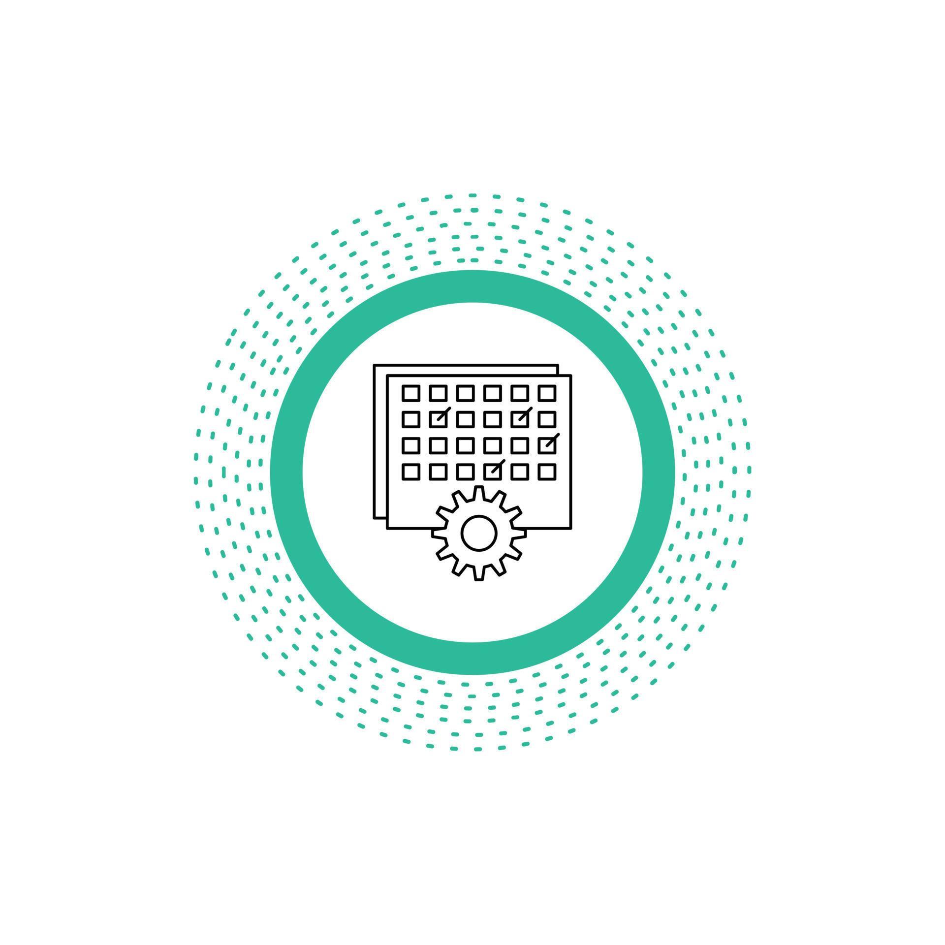 Event Management Processing Schedule Timing Line Icon Vector